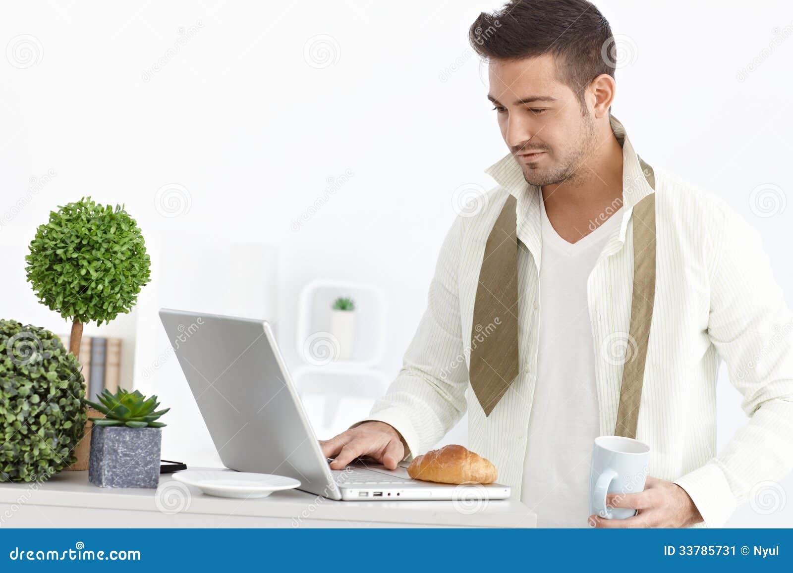 Businessman in the morning stock image. Image of bristly - 33785731