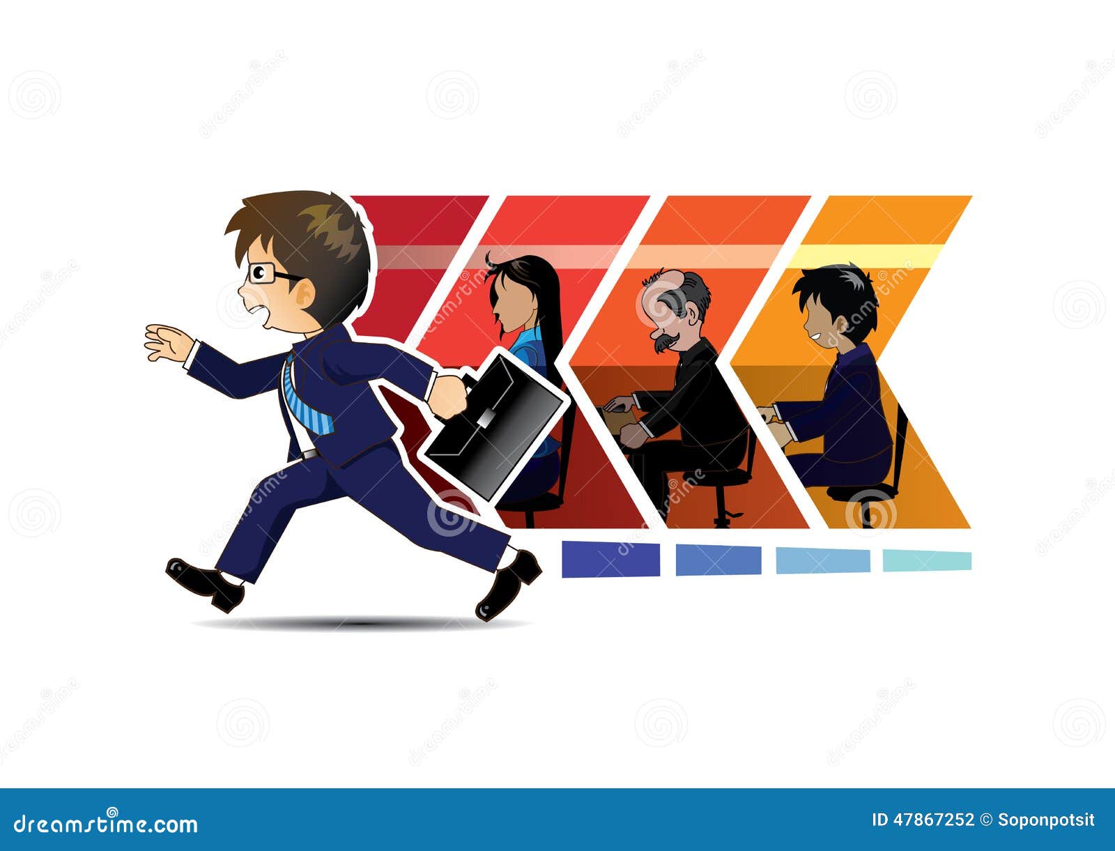 Businessman Moving Business Forward Stock Vector - Illustration of ...