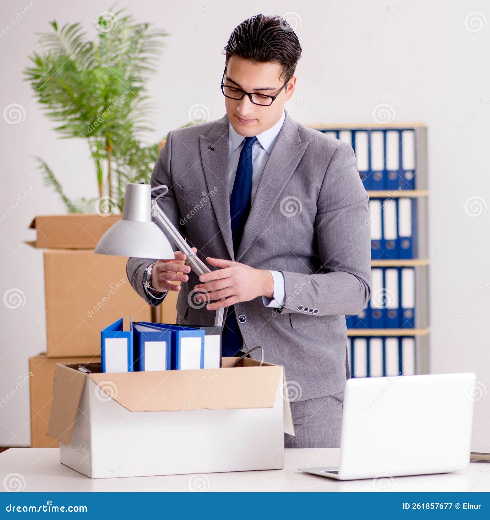Businessman Moving Offices after Promotion Stock Image - Image of ...