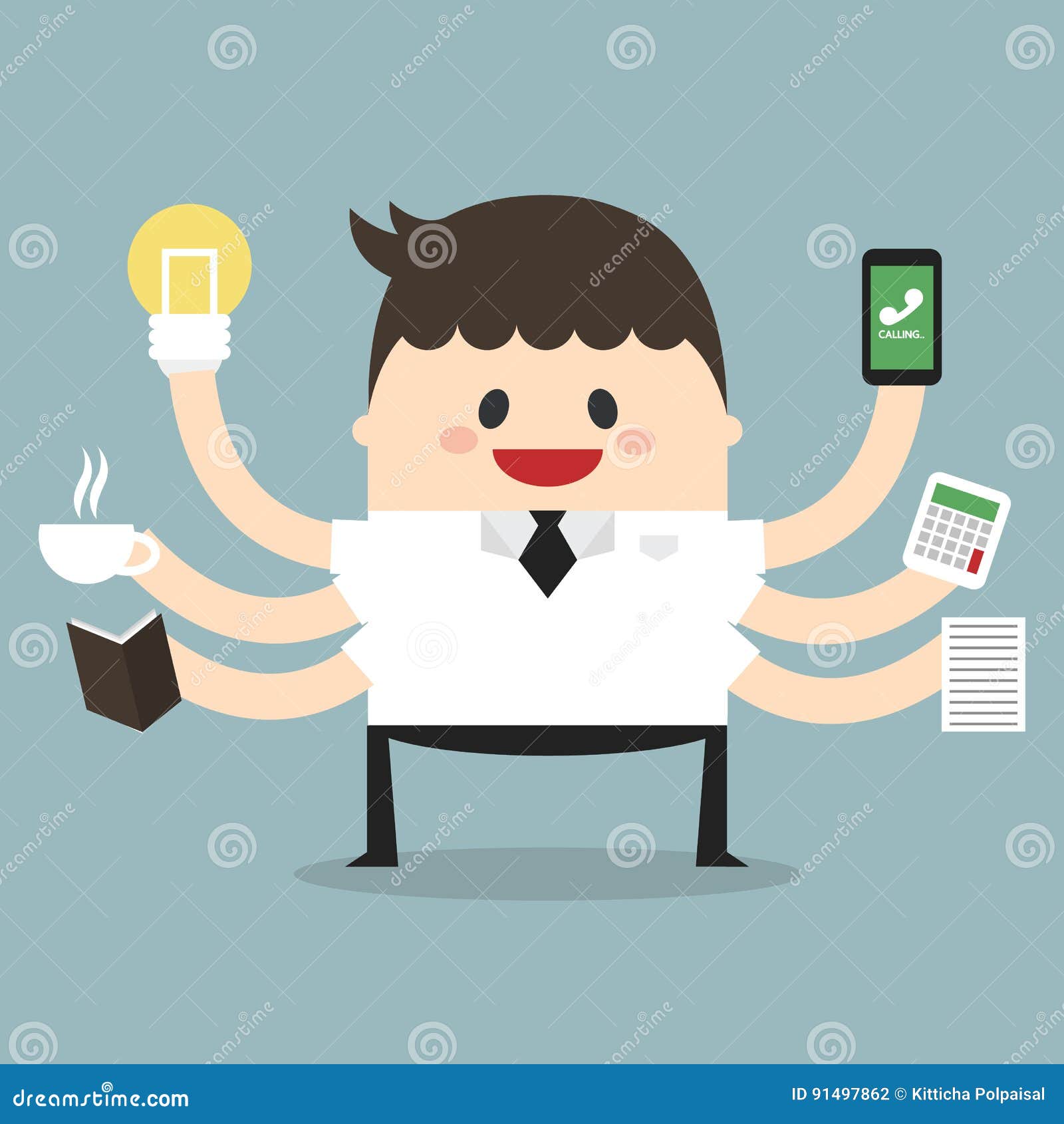 Businessman with Multi Tasking and Multi Skill Stock Vector ...