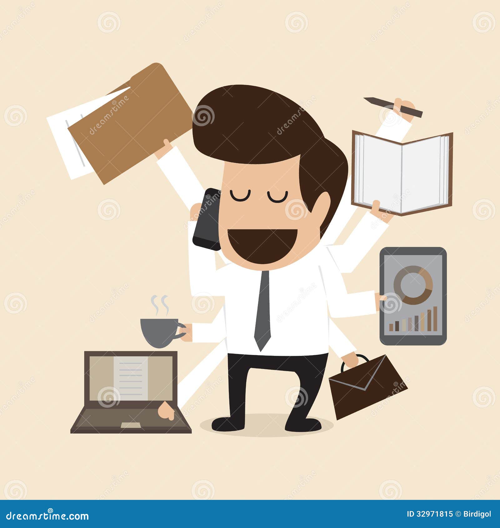 Businessman with Multi Tasking and Multi Skill Stock Vector ... Businessman with Multi Tasking and Multi Skill Stock Vector ...