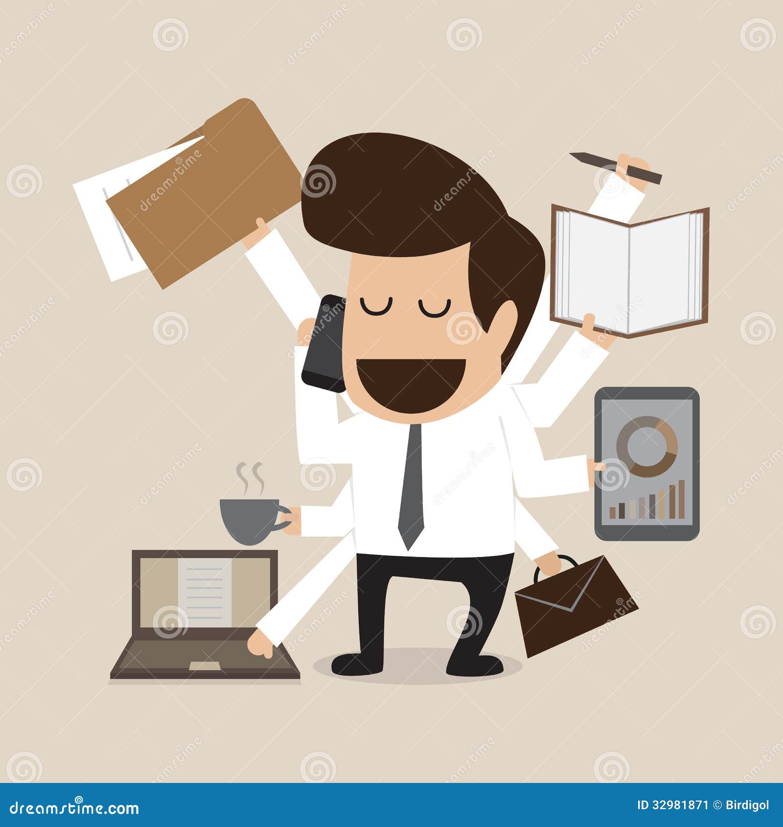 Multi Tasking Woman Cartoon Vector Illustration | CartoonDealer.com ...