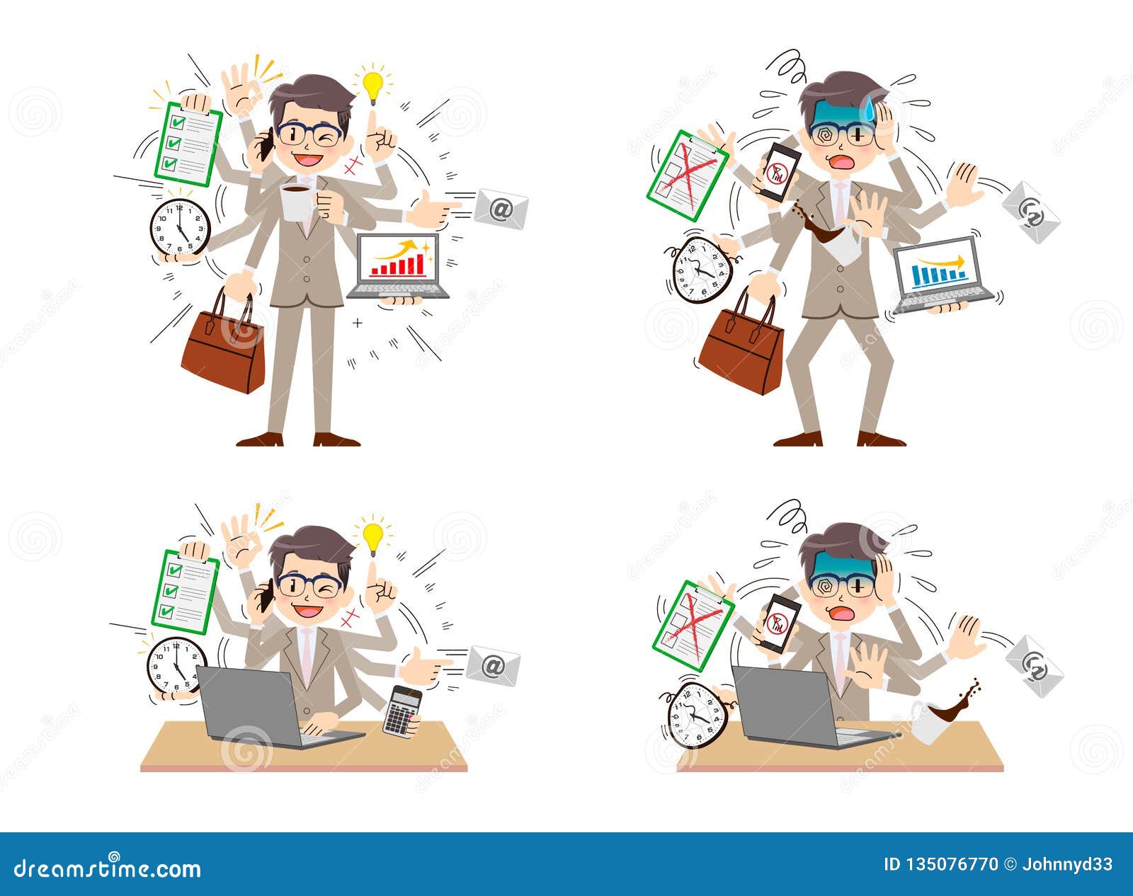 Businessman with Multi Tasking and Multi Skill Stock Vector ... Businessman with Multi Tasking and Multi Skill Stock Vector ...