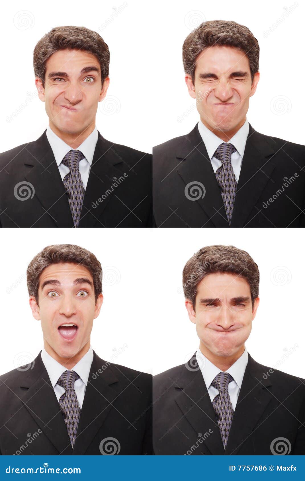 Businessman with Multiple Expressions Stock Photo - Image of emotional ...