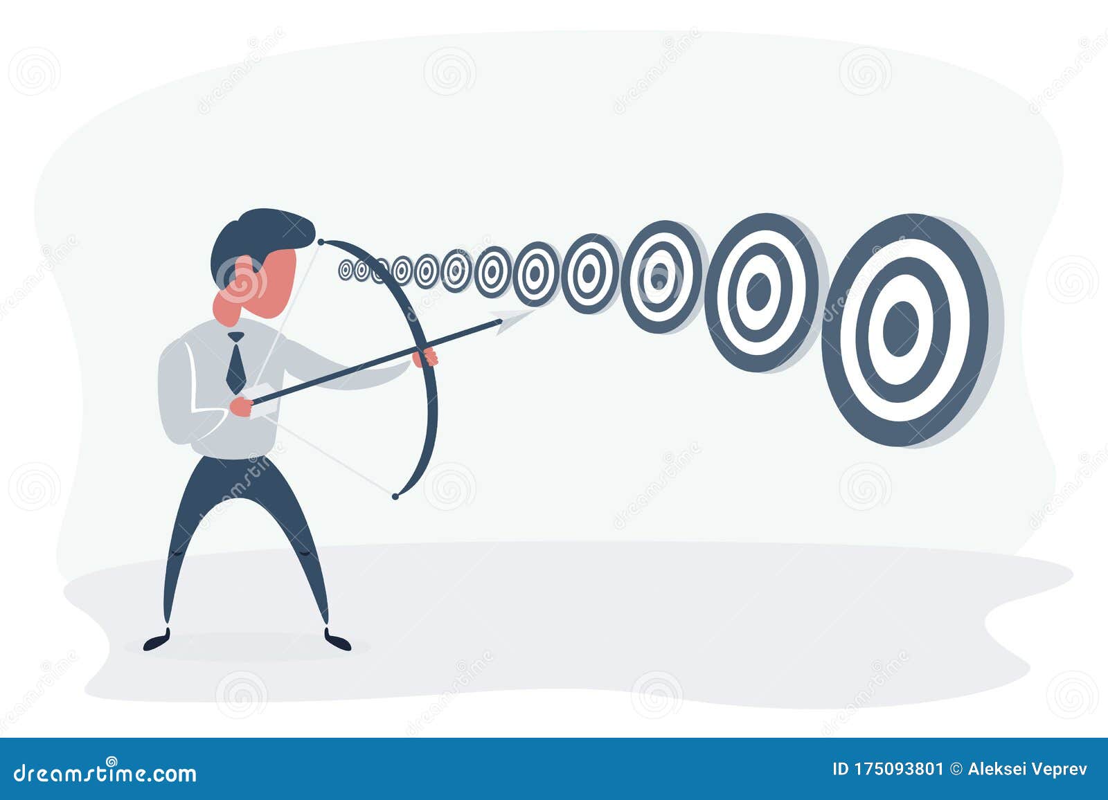 Businessman and Multiple Targets. Concept Business Illustration Stock ...