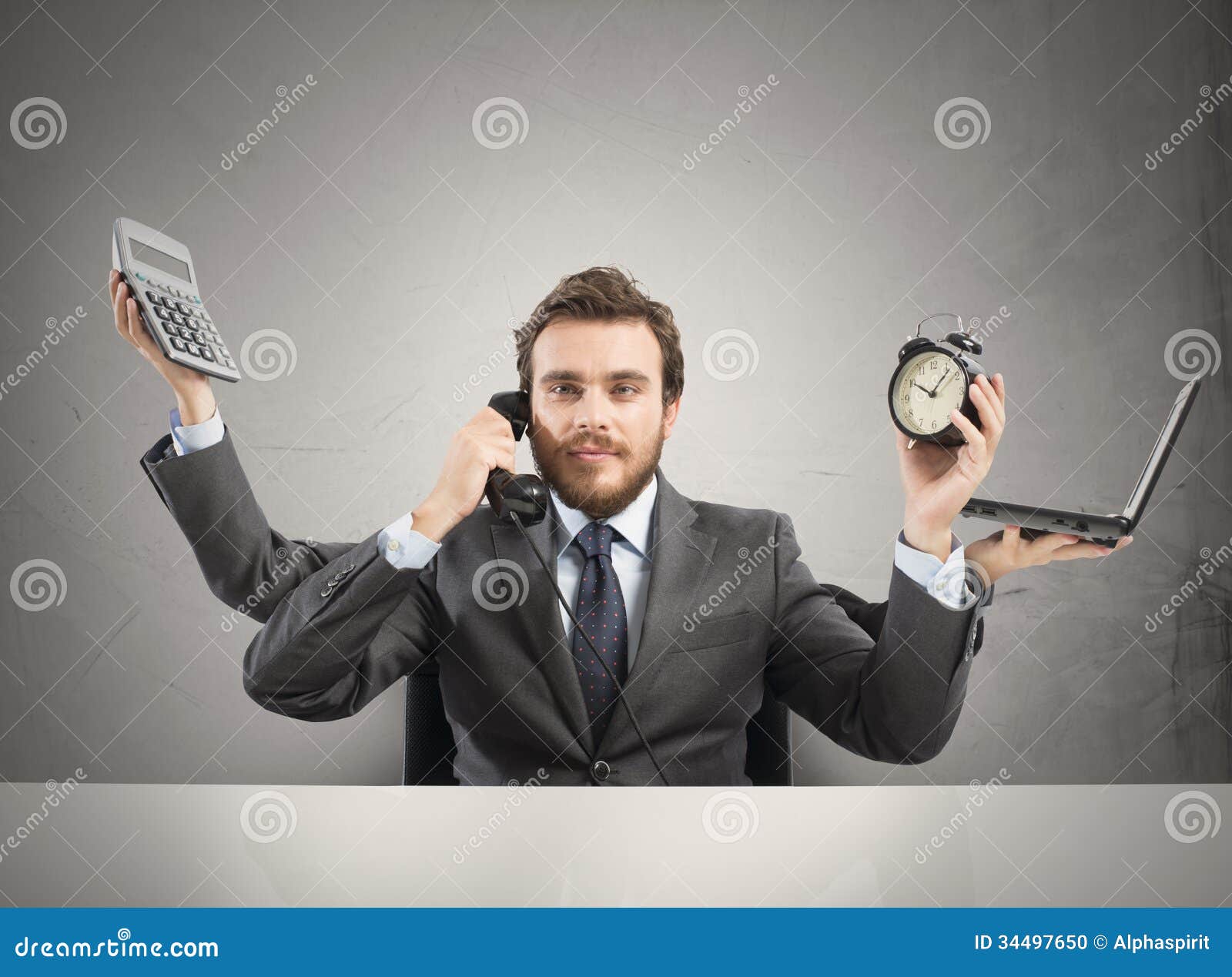 Businessman multitasking stock photo. Image of entrepreneur - 34497650