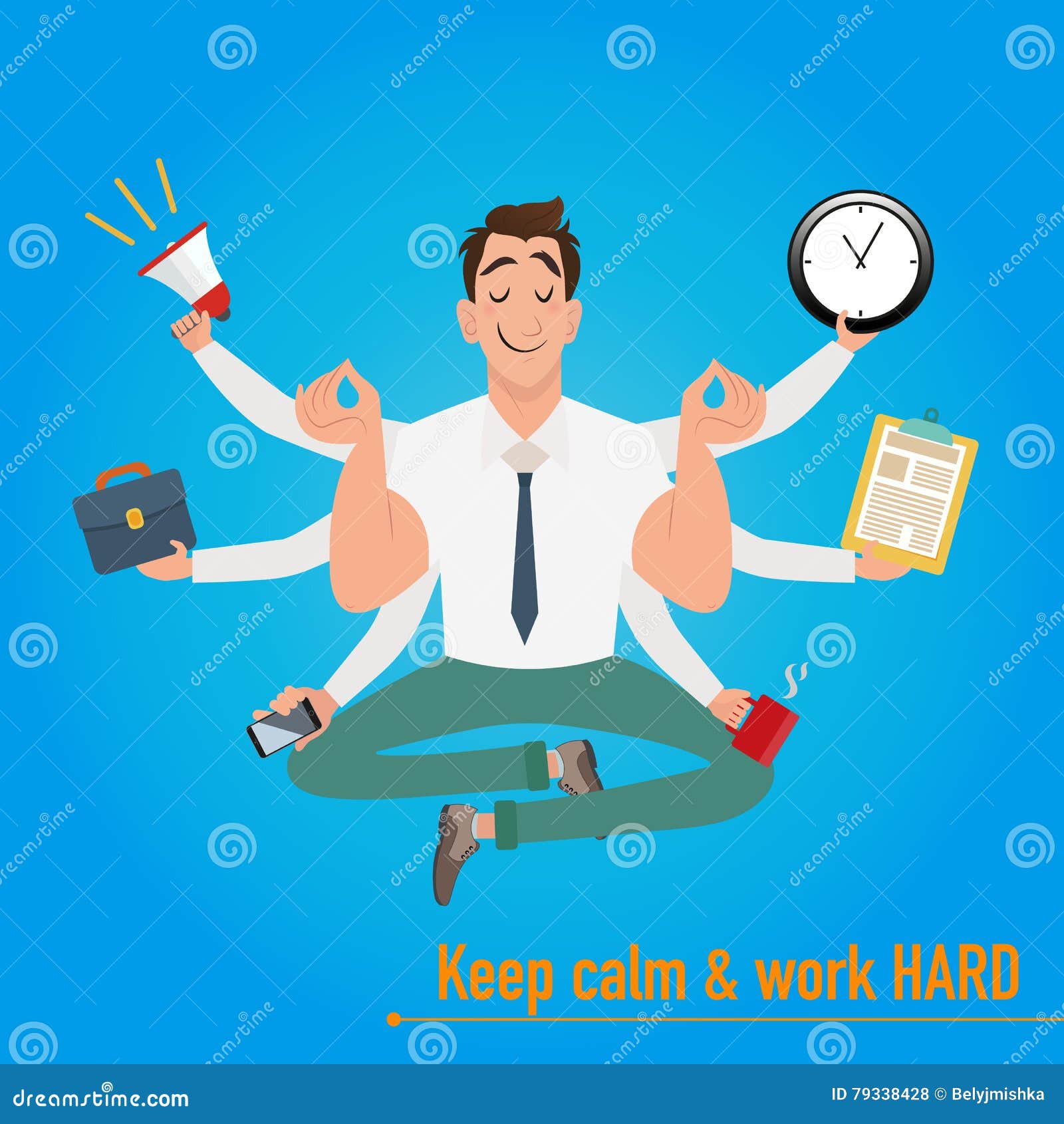 Businessman with Multitasking and Multi Skill Stock Vector ...
