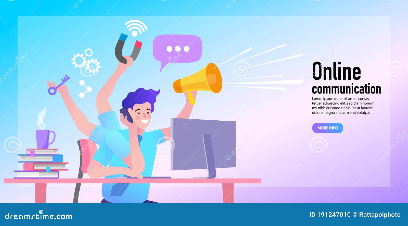 Businessman with Multitasking and Multi Skill. Man Doing Multiple Tasks ...