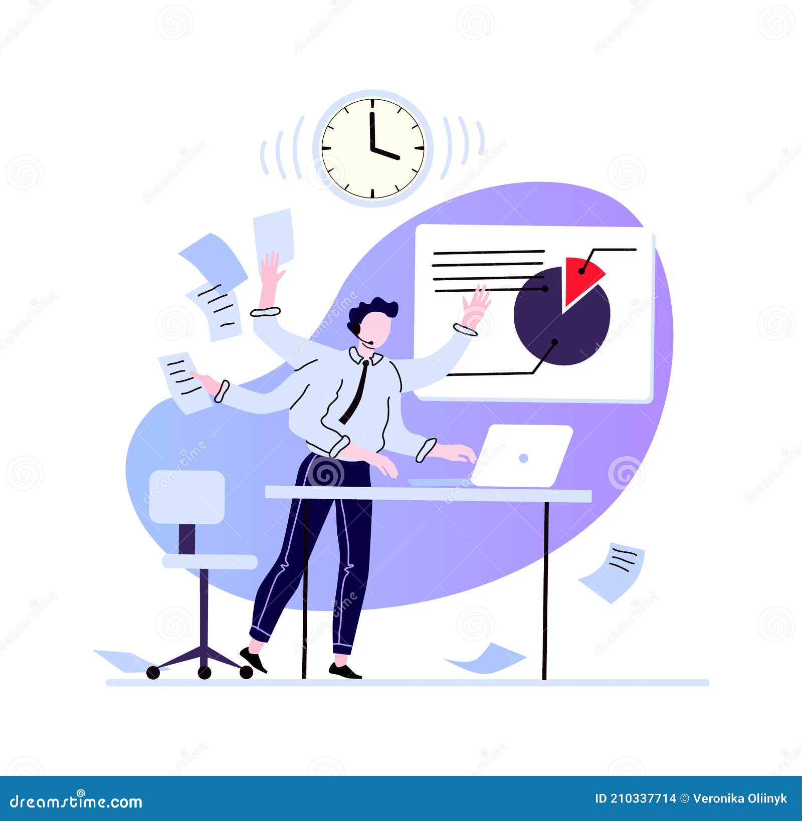 Businessman Overload Work Represents Binder Folders And Burden Royalty ...