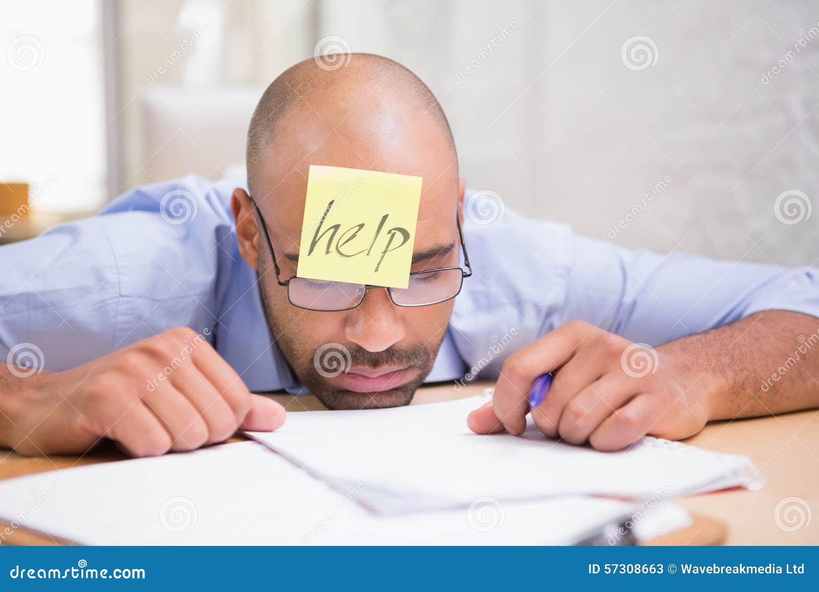 Businessman in Need of Help Stock Image - Image of head, closeup: 57308663