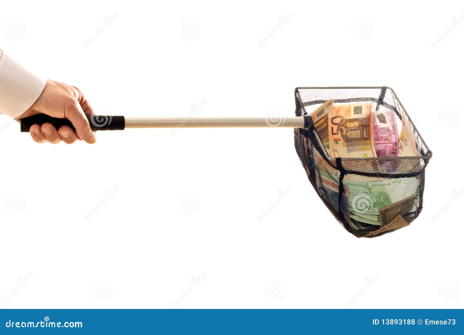 Businessman with Net and Money Stock Photo - Image of gathering, money ...