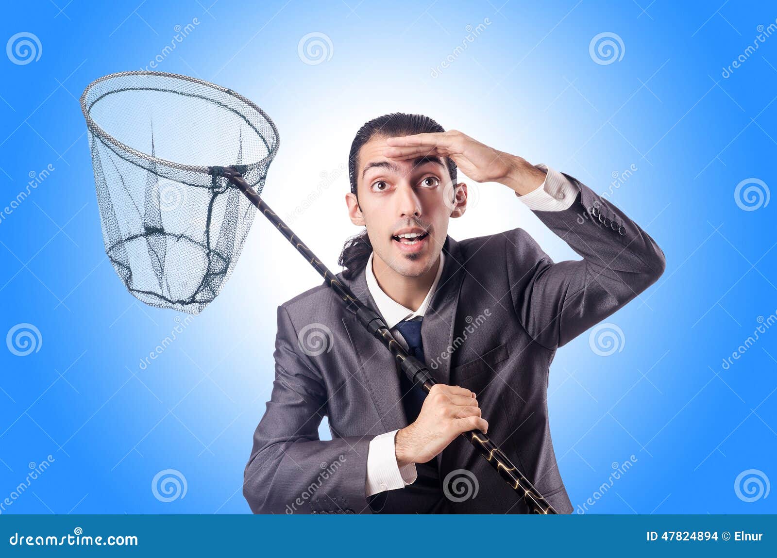 Businessman with net stock photo. Image of happy, color - 47824894