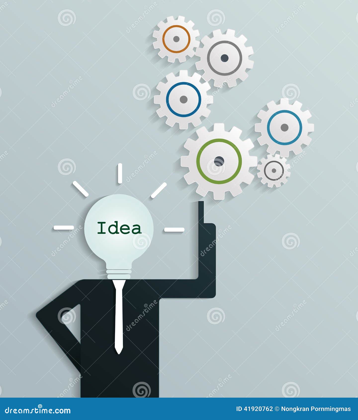 Businessman with New Creative Business Idea Stock Vector - Illustration ...