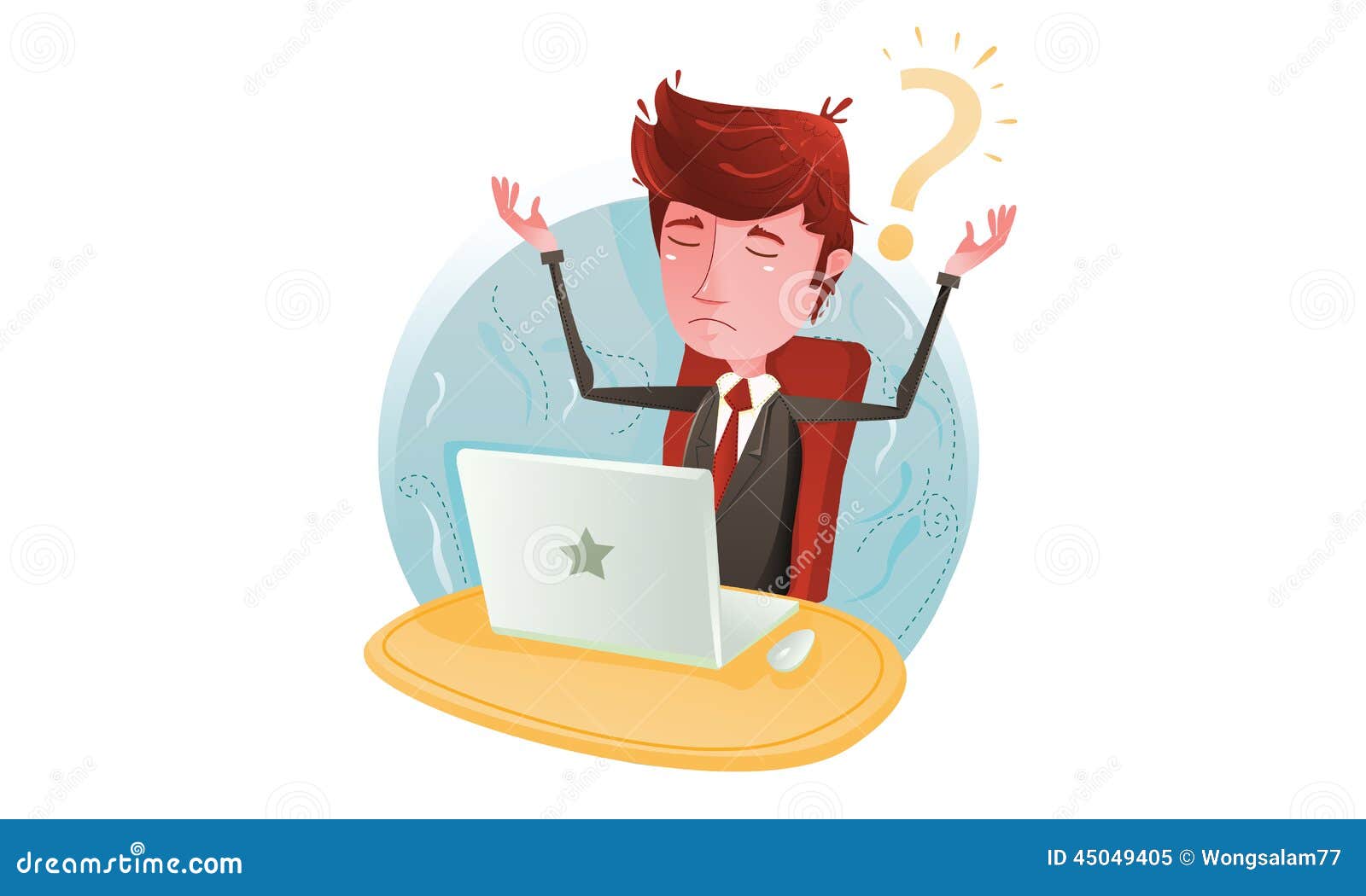 Businessman with no idea stock vector. Illustration of cartoon - 45049405
