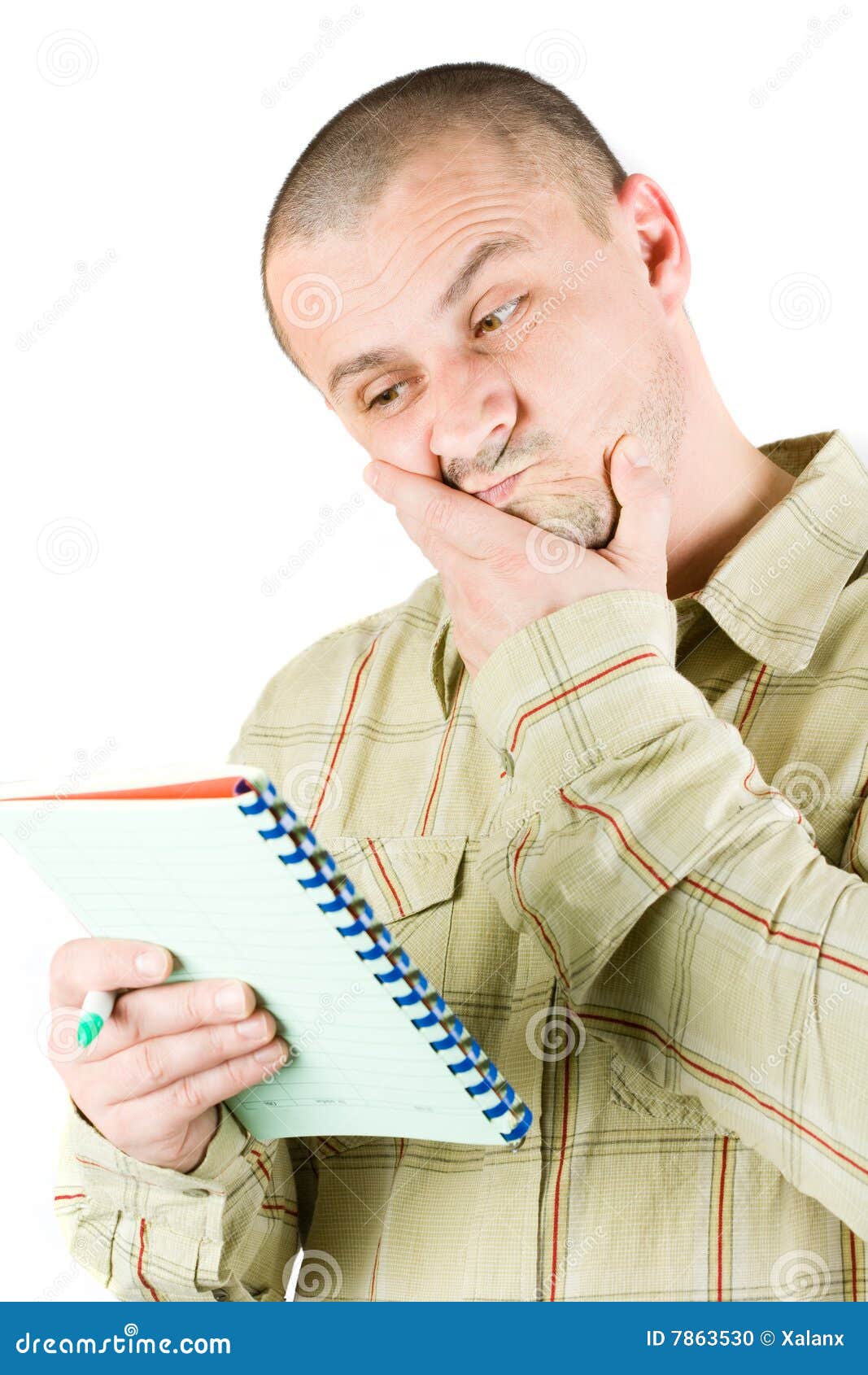 Businessman with notebook stock photo. Image of model - 7863530