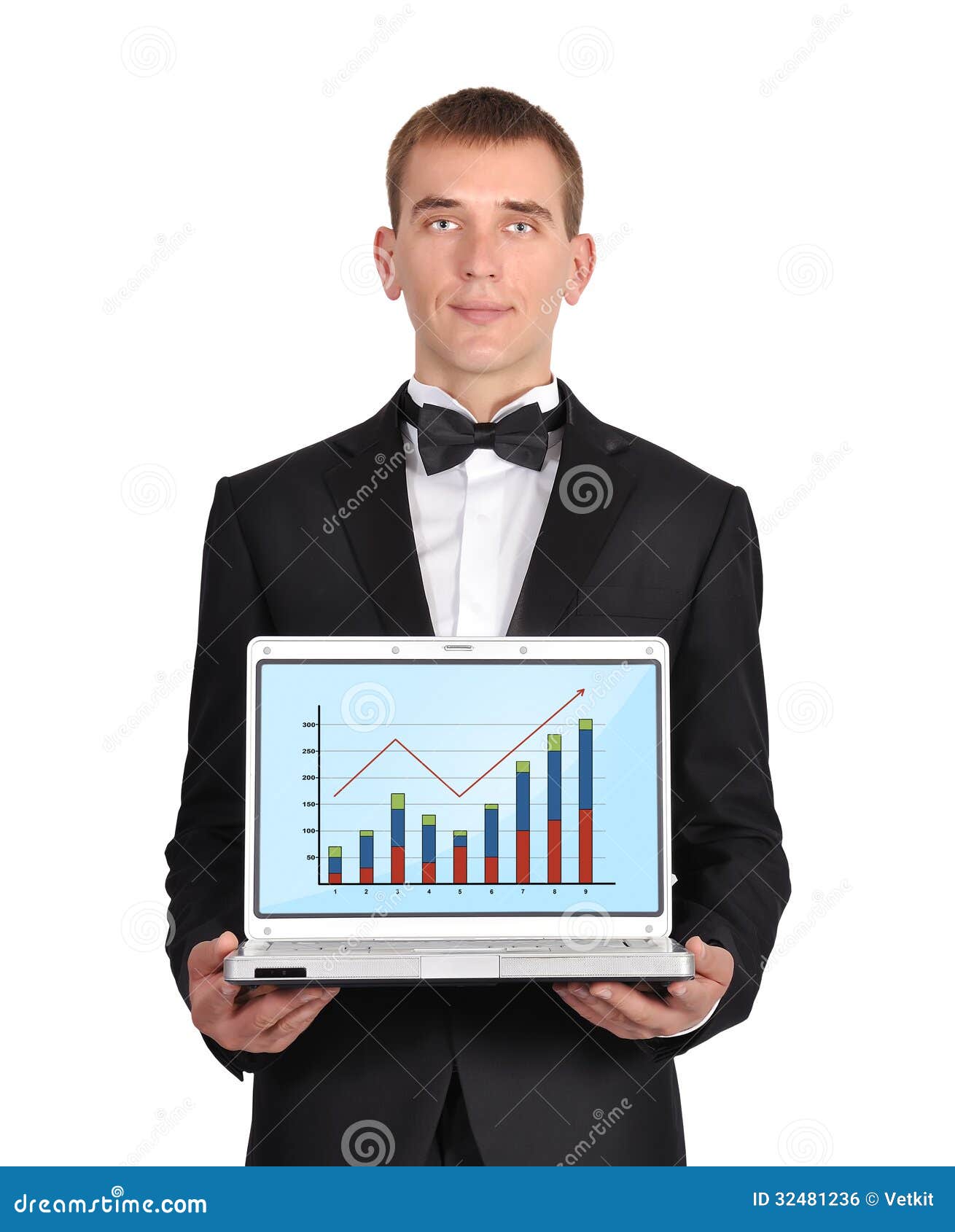 Businessman with notebook stock photo. Image of diagram - 32481236
