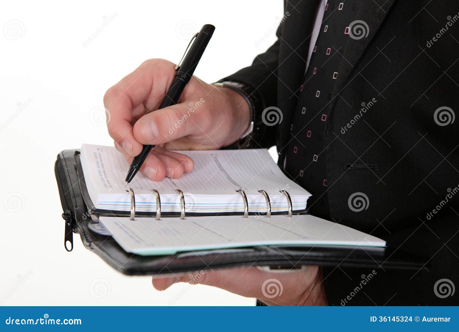 Businessman Noting Down Appointment Stock Photo - Image of ...