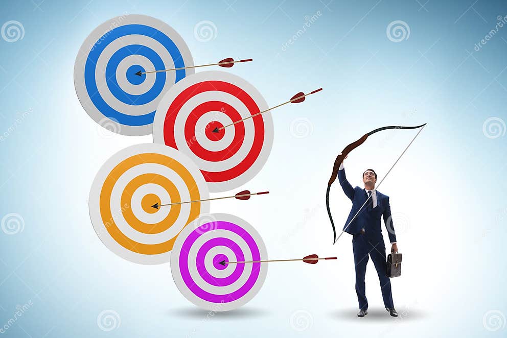 Businessman in Objective Setting Concept Stock Photo - Image of ...