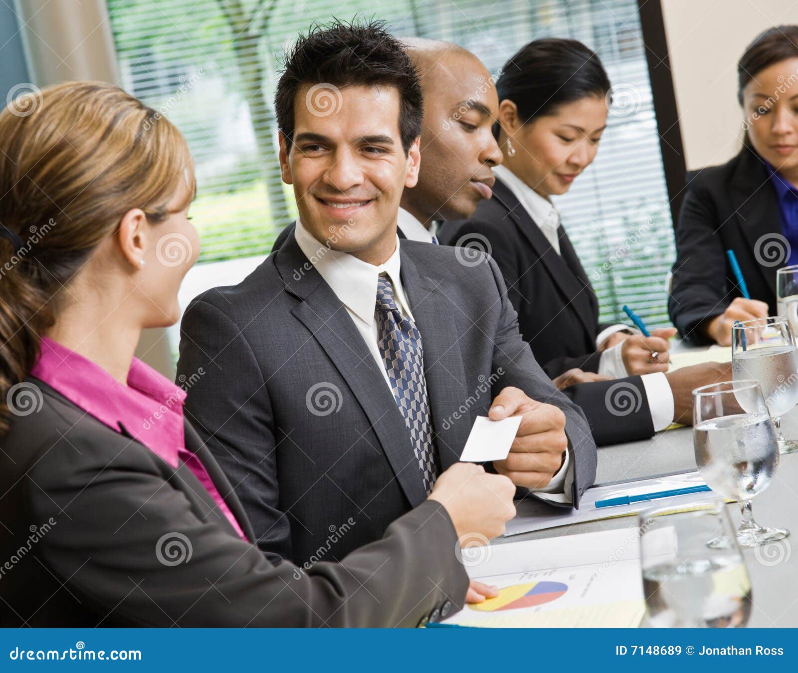 Businessman Offering Business Card Stock Image - Image of partner ...