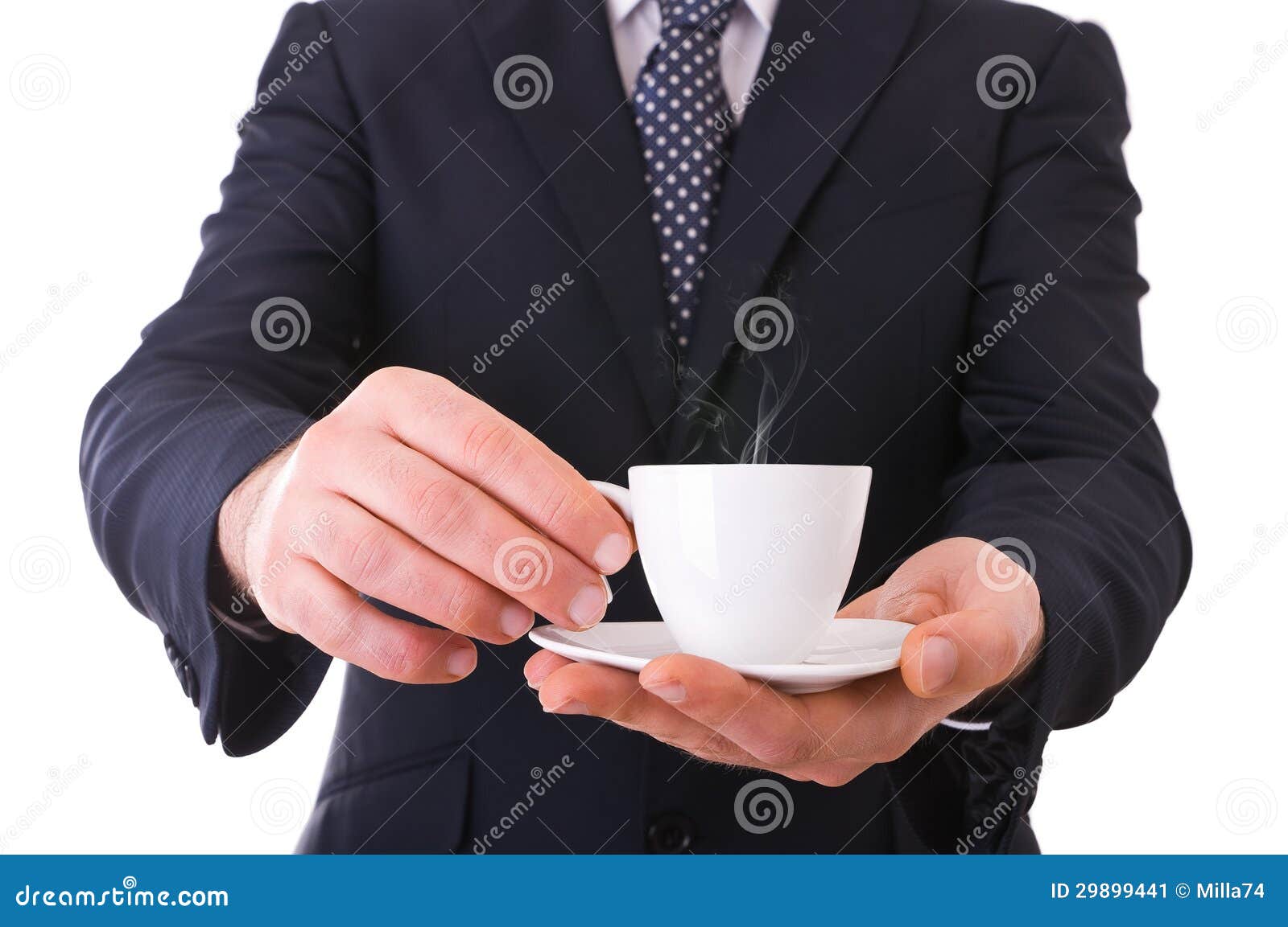 Business Man Offering Cup of Coffee. Stock Image - Image of beverage ...
