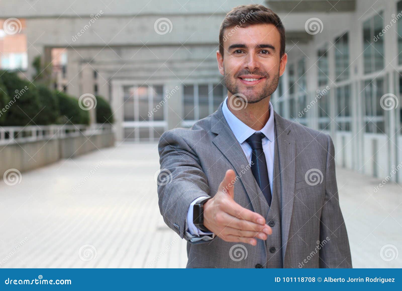 Businessman Offering a Handshake Stock Photo - Image of extended ...