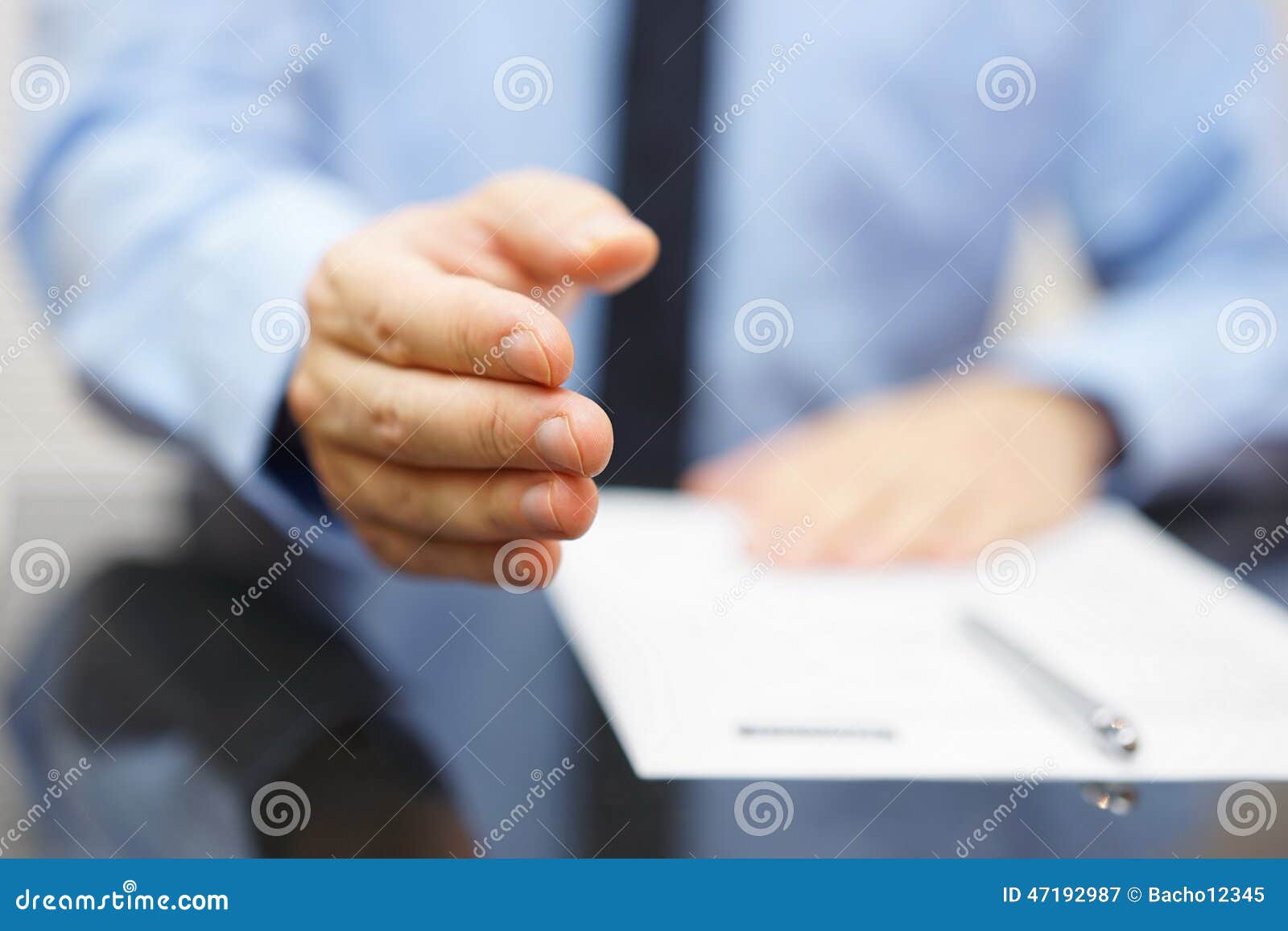 Businessman Offering a Handshake and Contract Stock Image - Image of ...