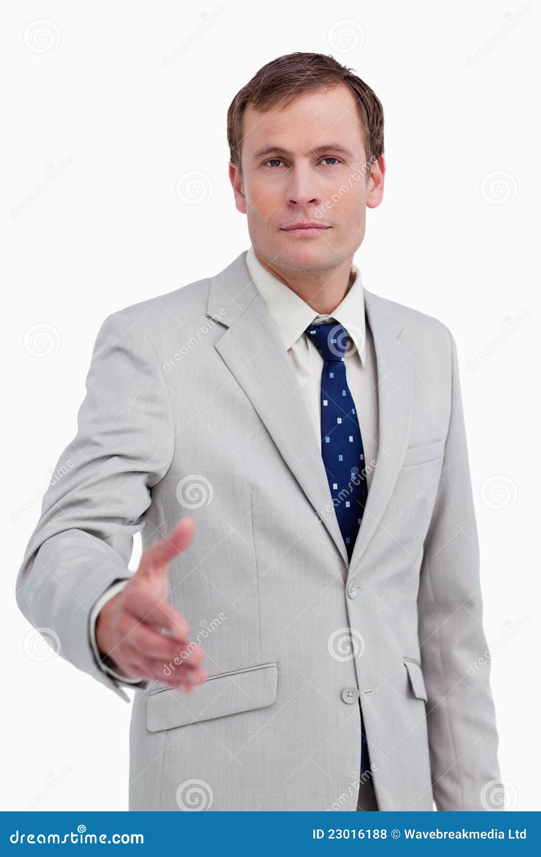 Businessman Offering His Hand Stock Photo - Image of friendly, contract ...