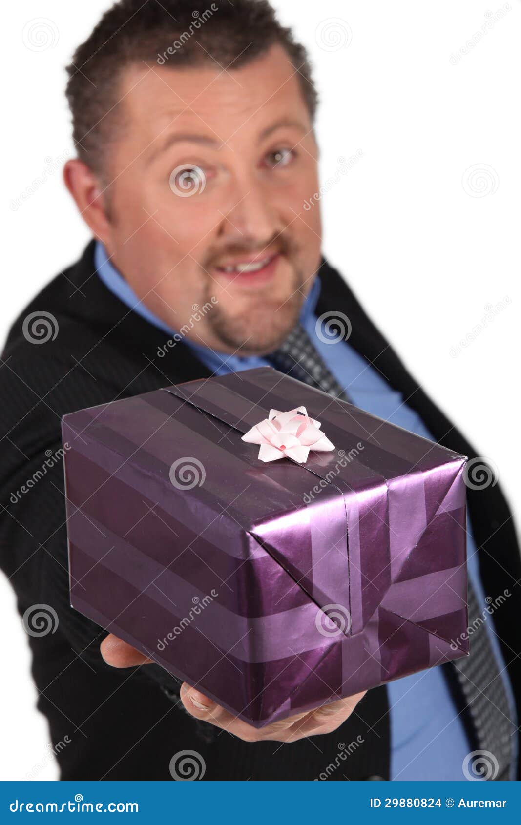 Businessman offering gift stock photo. Image of giving - 29880824