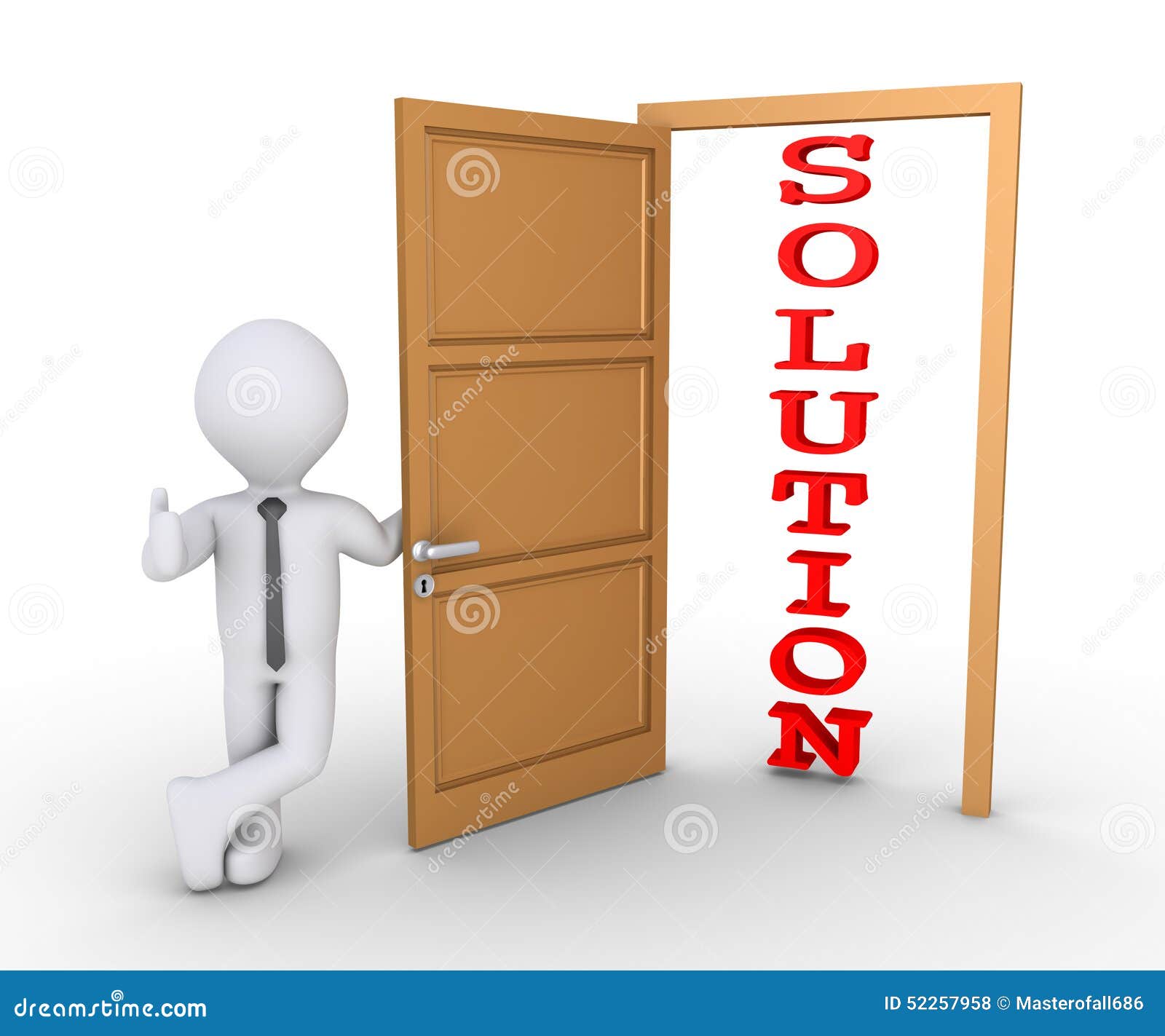 Businessman Offering Solution through Door Stock Illustration ...