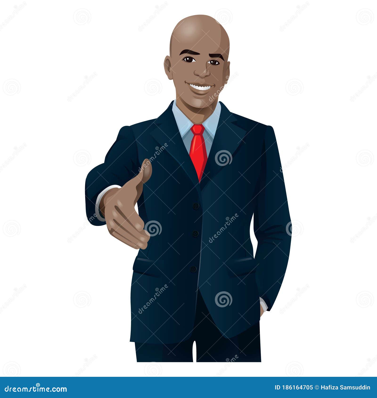 Businessman Offering To Shake Hands. Vector Illustration Decorative ...