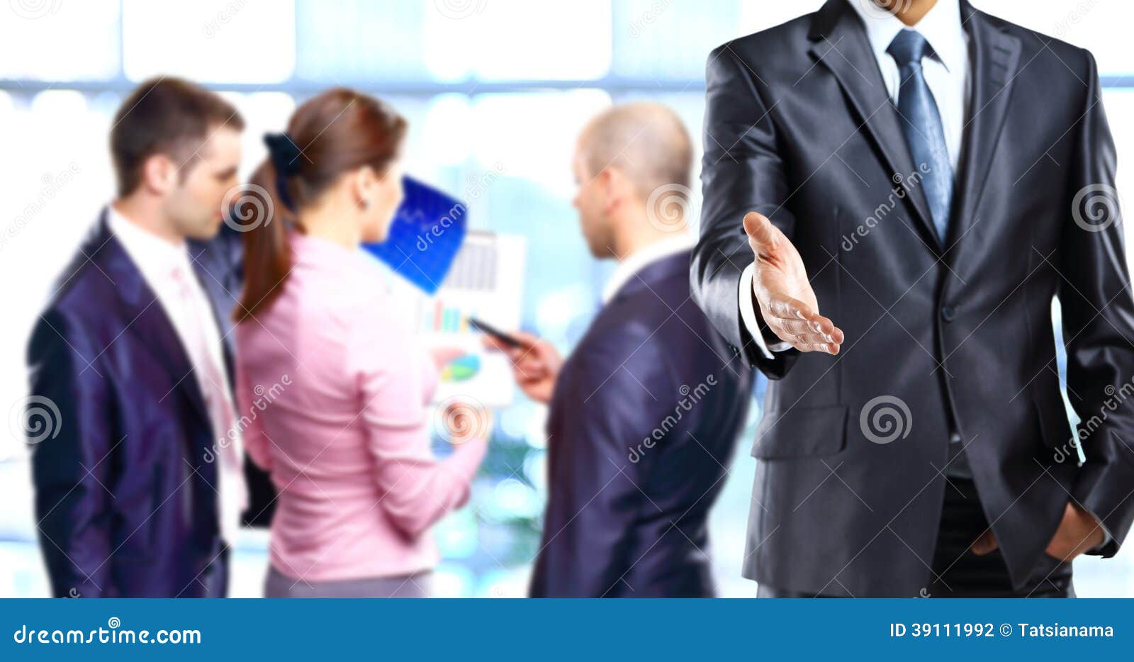 Businessman Offering To Shake Your Hand Stock Photo - Image of employee ...