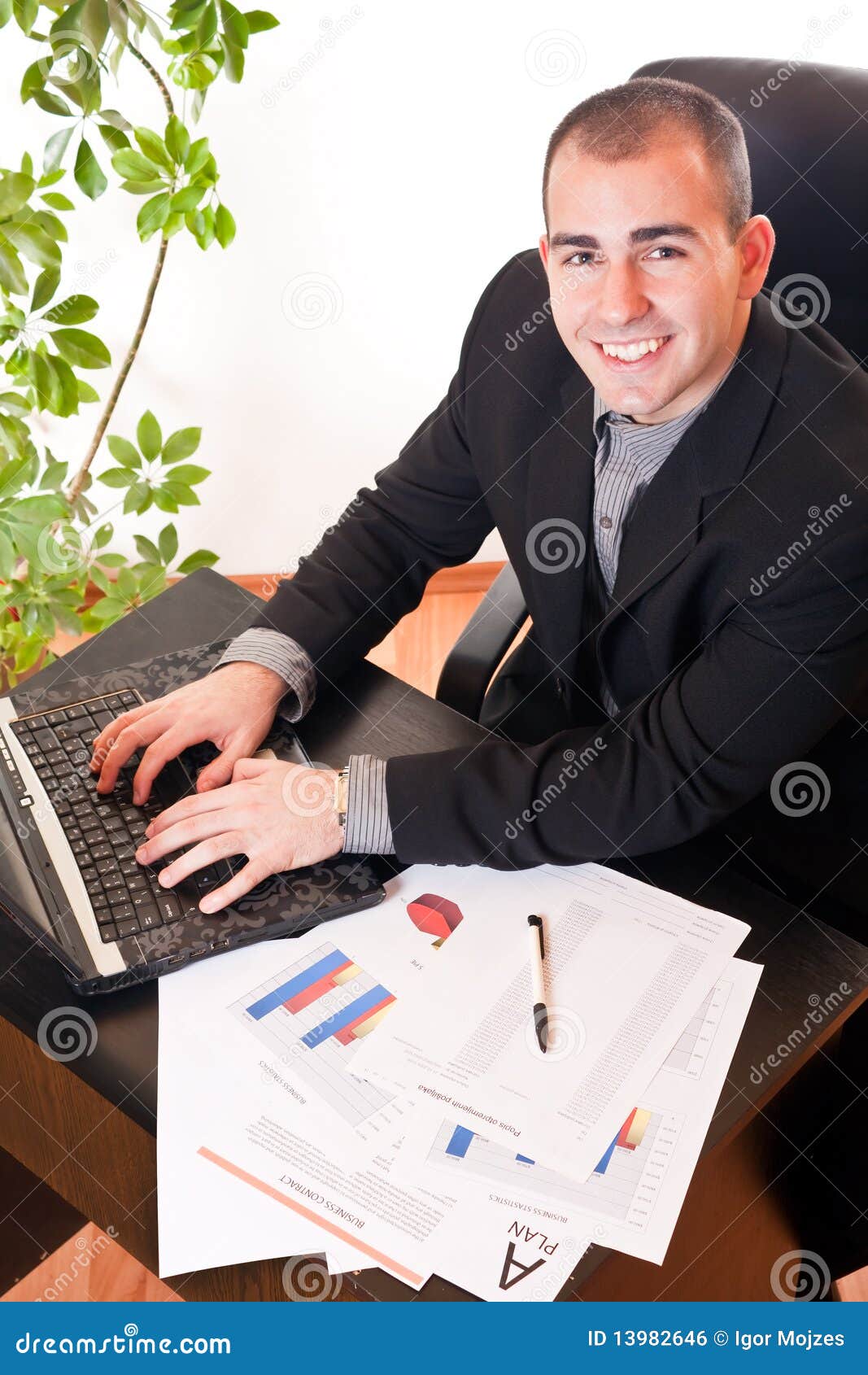 Businessman in office stock photo. Image of business - 13982646