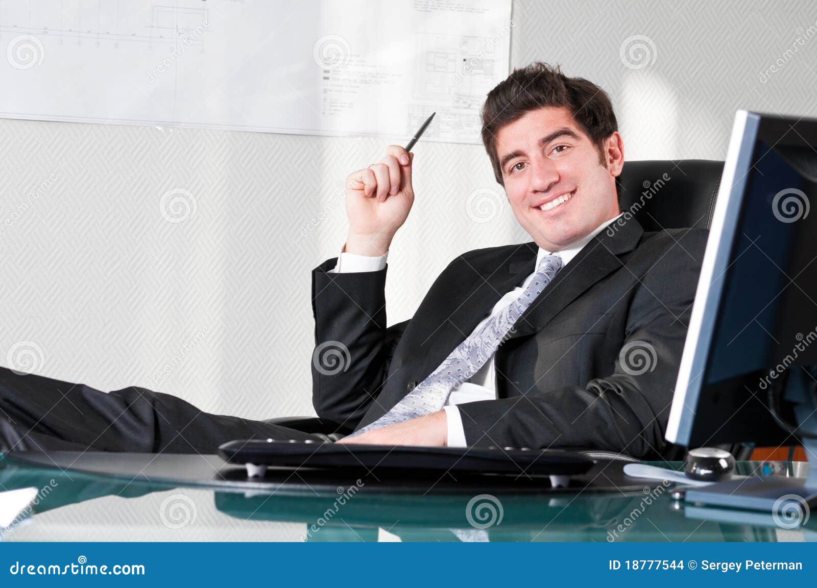 Businessman at office stock photo. Image of looking, corporate - 18777544