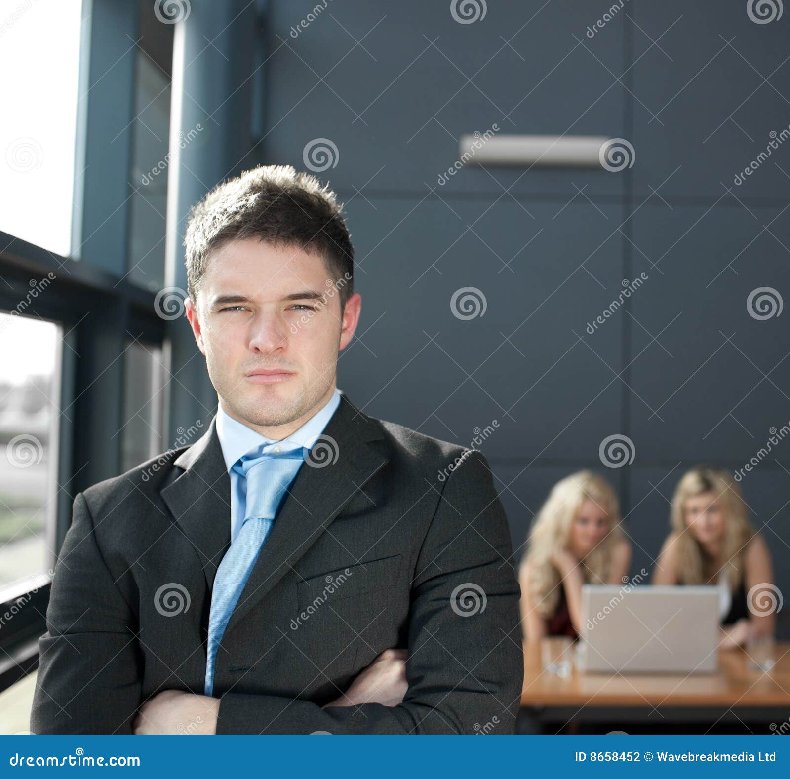 Businessman in an office stock photo. Image of happy, optimistic - 8658452