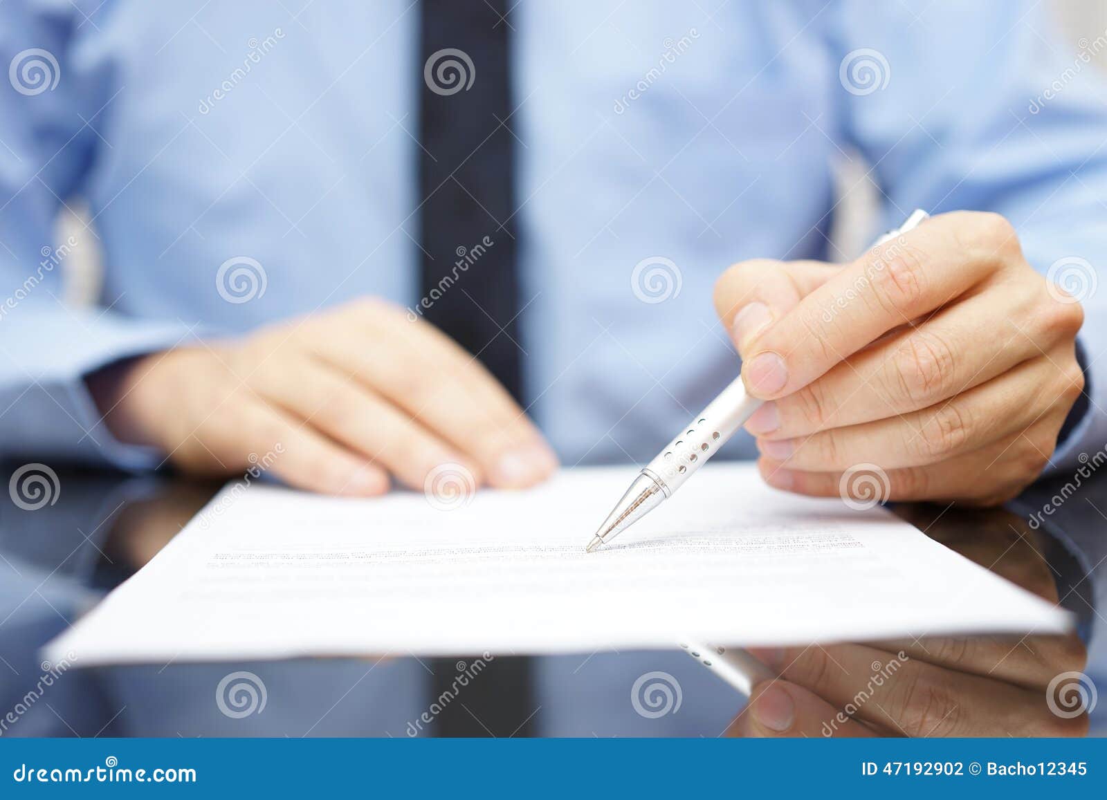 Businessman in Office is Analyzing Document Stock Photo - Image of ...