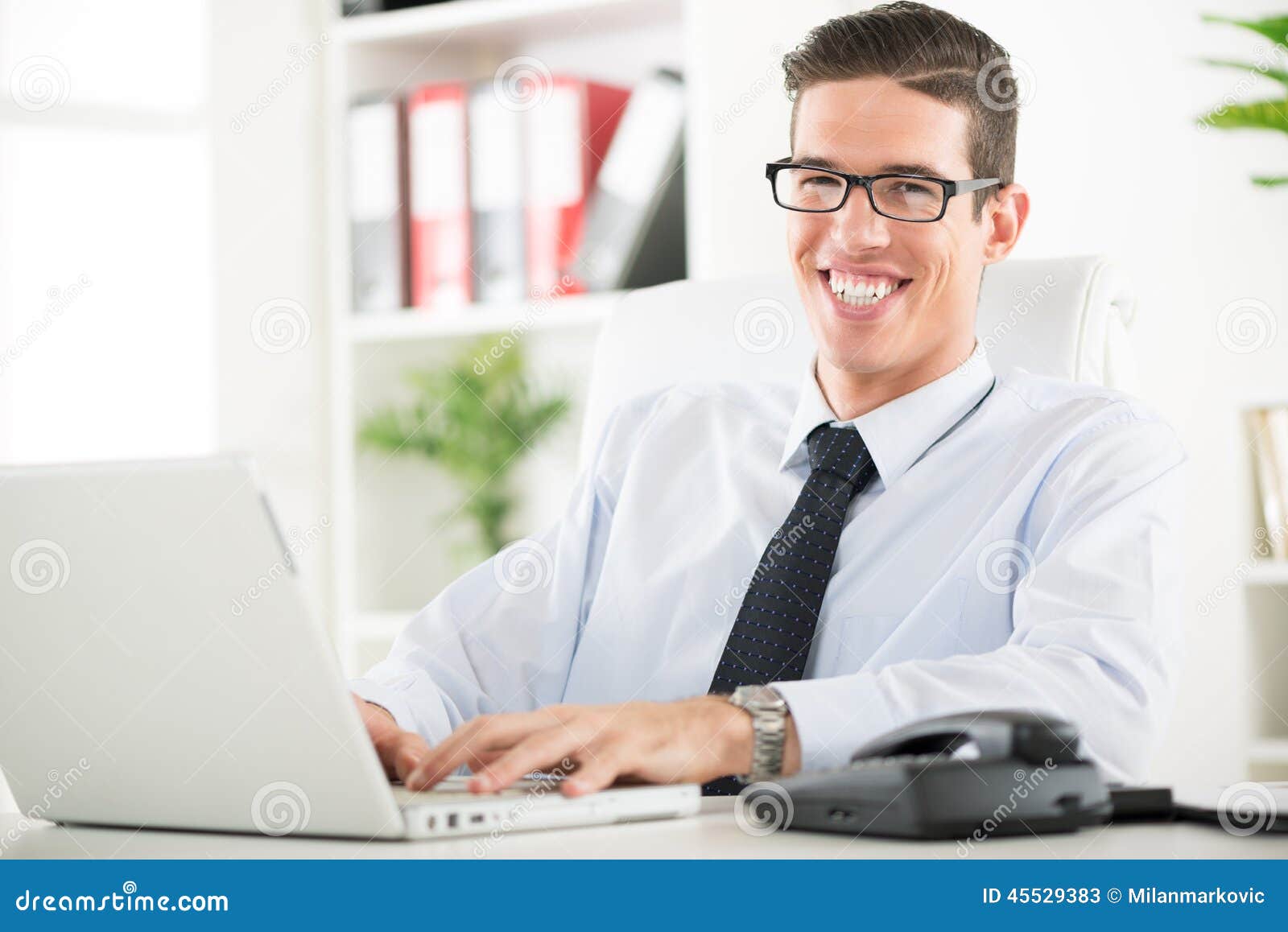 Businessman in the office stock image. Image of horizontal - 45529383