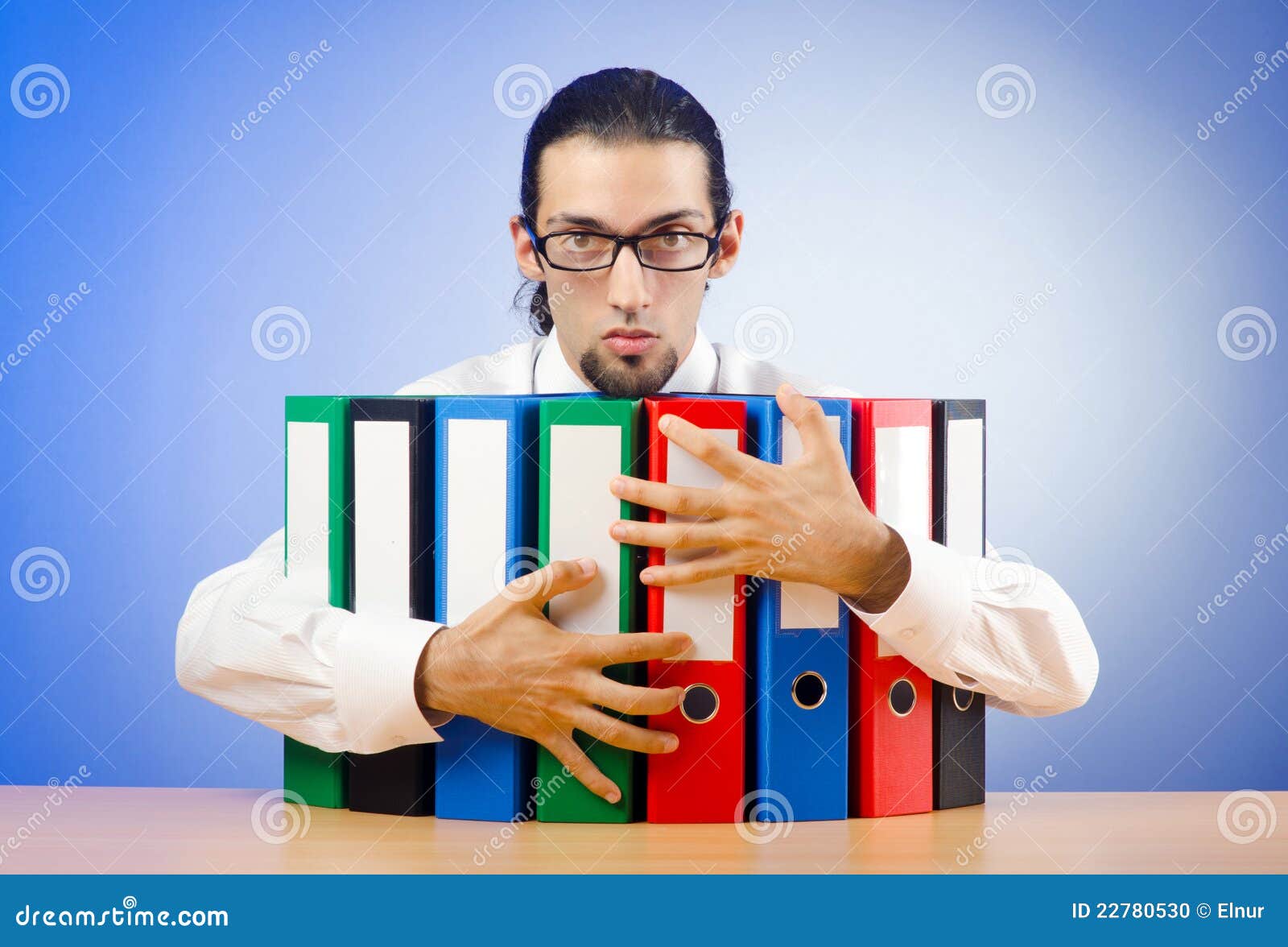 Businessman with Office Folders Stock Photo - Image of employee, file ...