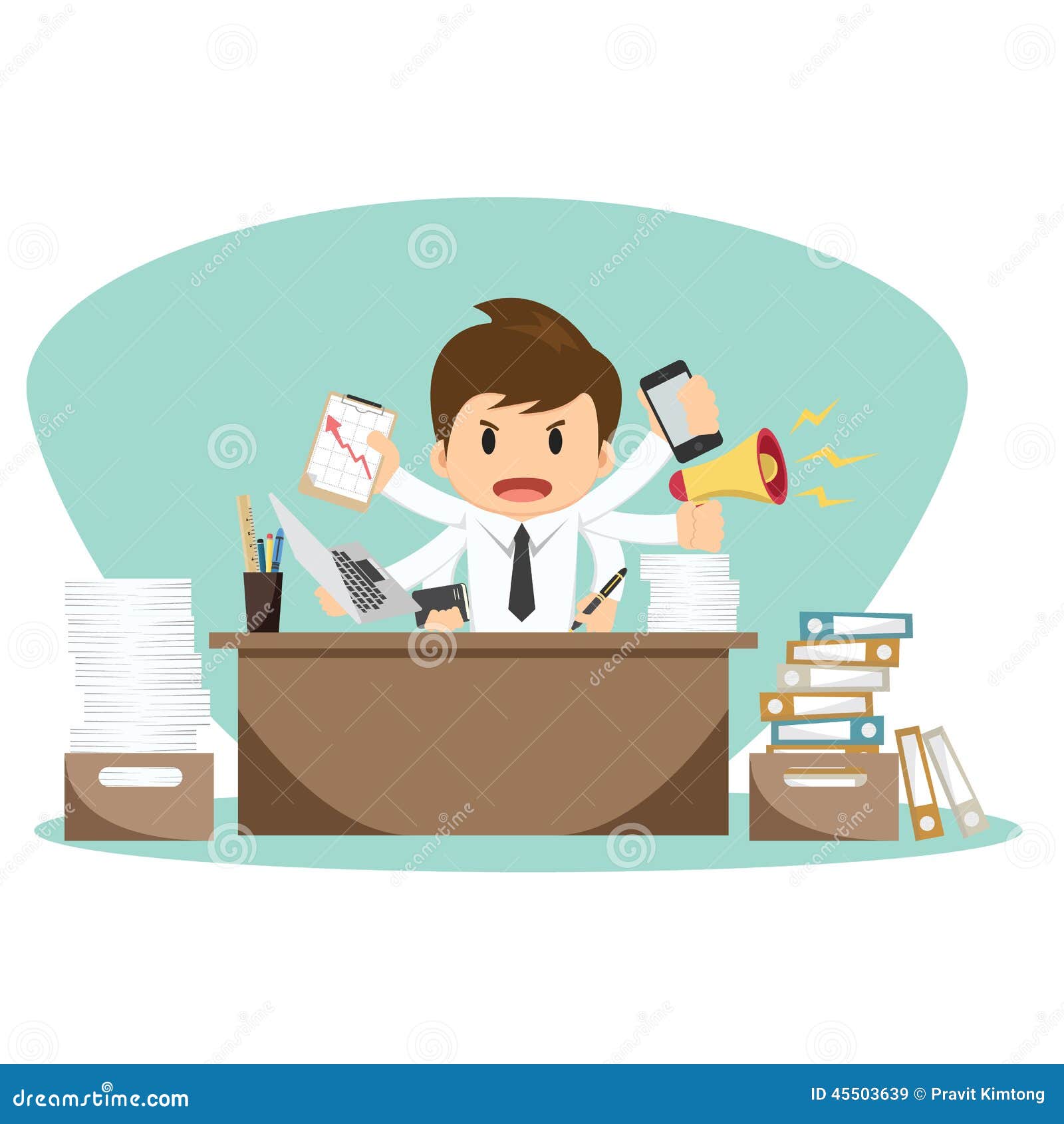 Businessman on Office Worker Vector Illustration Stock Vector ... Businessman on Office Worker Vector Illustration Stock Vector ...