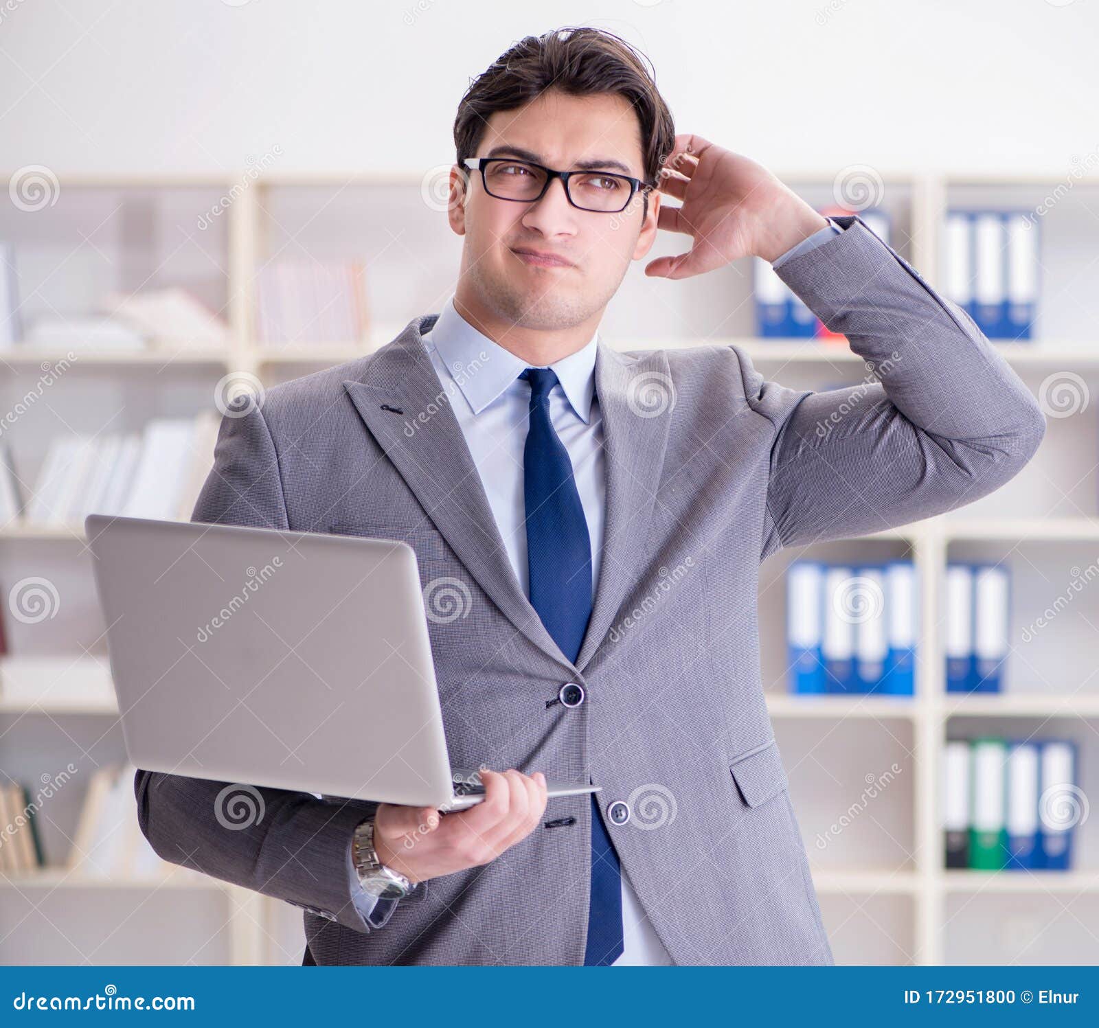 Businessman in the Office Working with Laptop Stock Photo - Image of ...