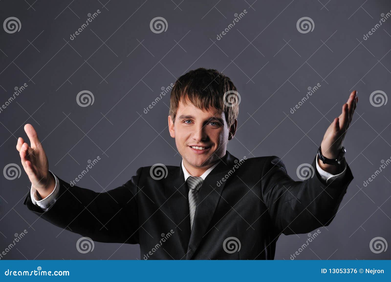 Businessman with Open Hands Stock Photo - Image of caucasian, business ...