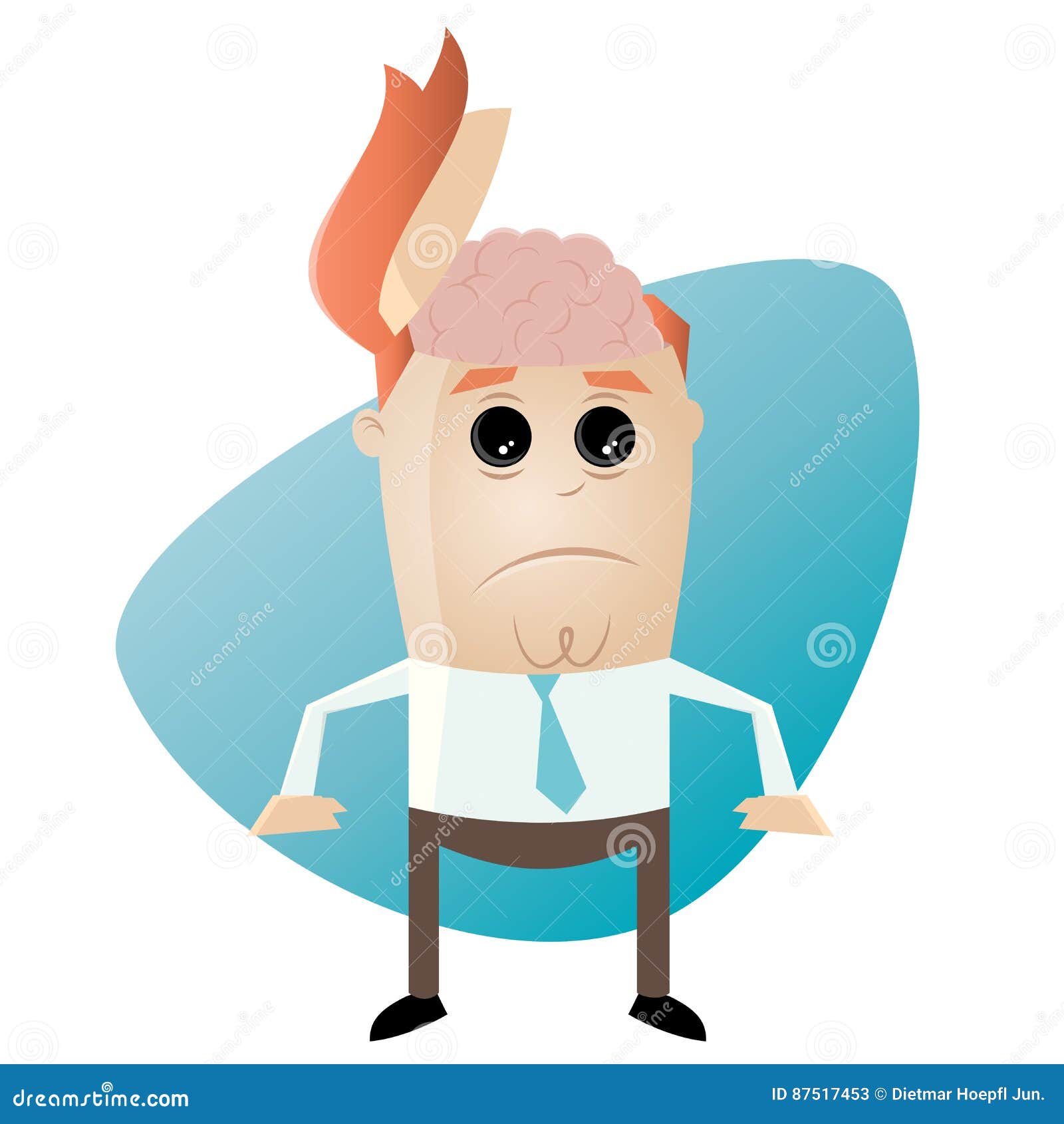Businessman with open head stock vector. Illustration of creative ...