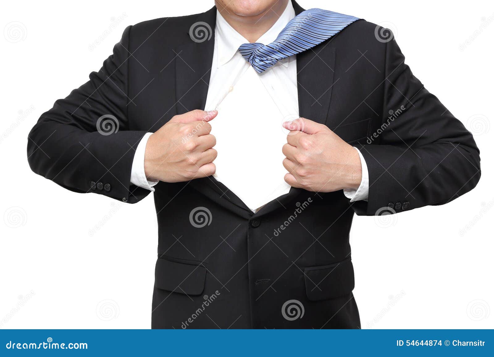 Businessman Open His Suit Showing Blank Space Stock Photo - Image of ...