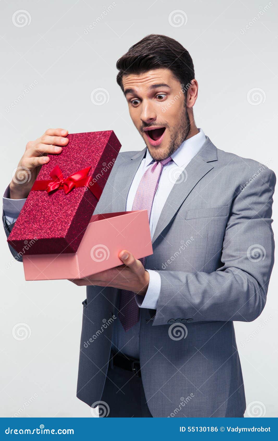 Businessman Opening Gift Box Stock Photo - Image of adult, delivery ...