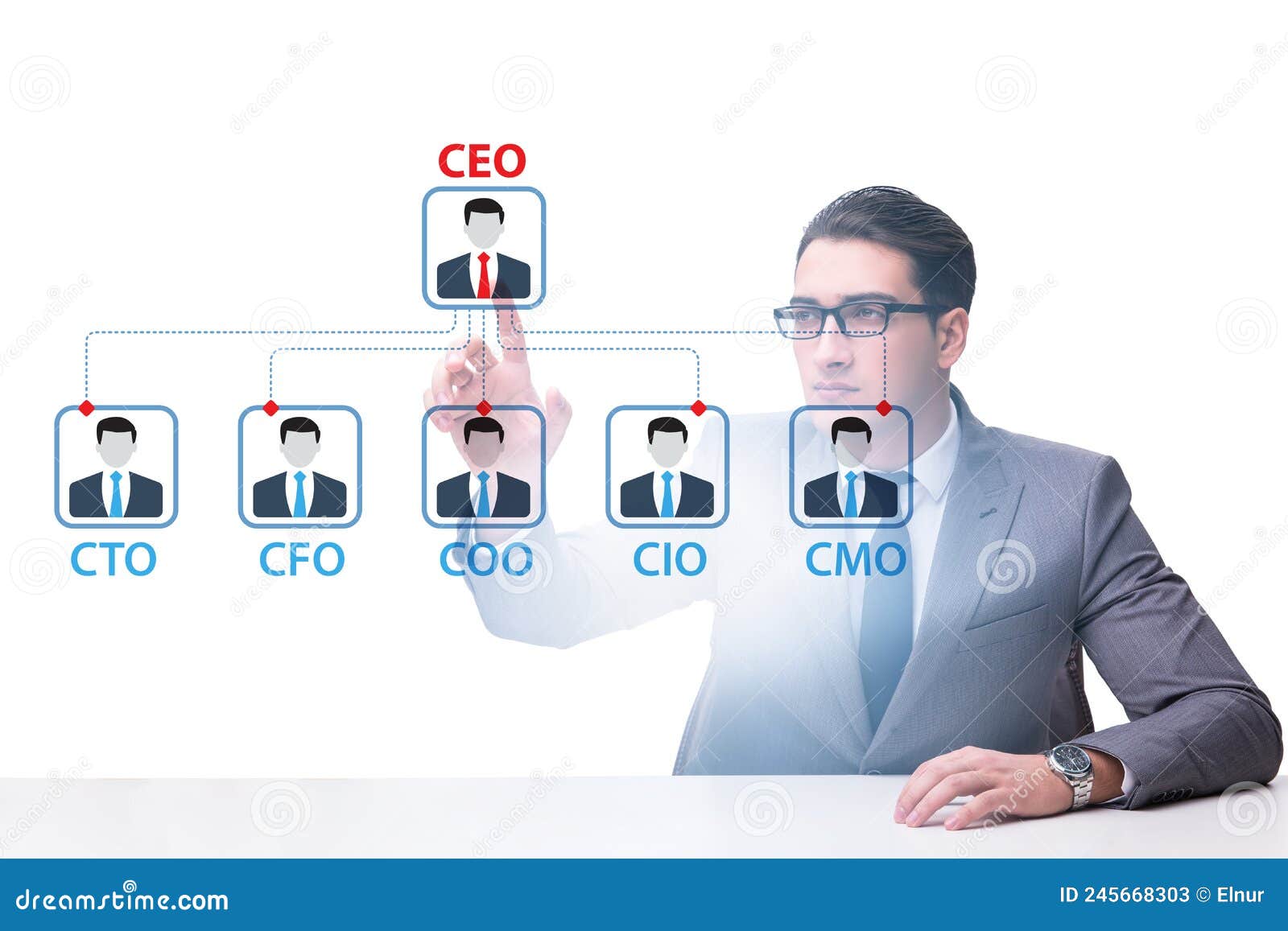 Businessman in the Organisation Chart Concept Stock Image - Image of ...