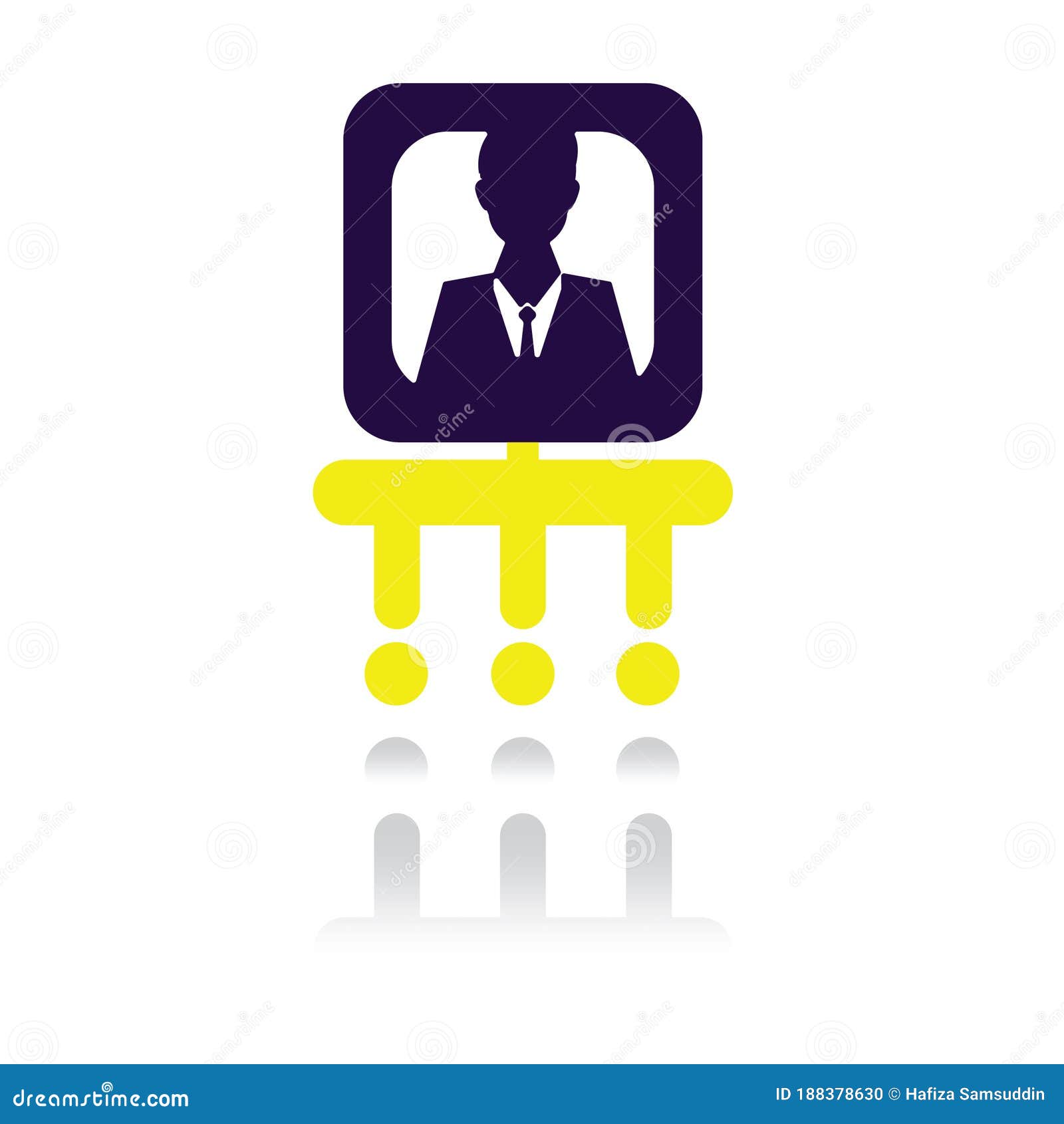 Businessman in an Organization Chart. Vector Illustration Decorative ...