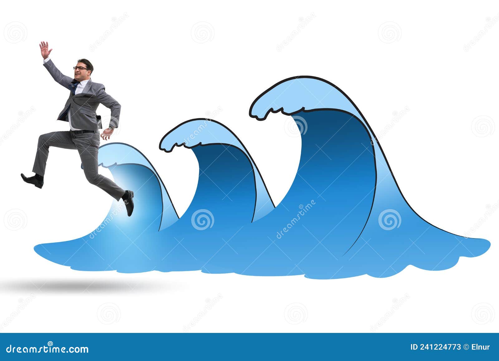 Businessman Out on the Sea in Challenge Concept Stock Image - Image of ...