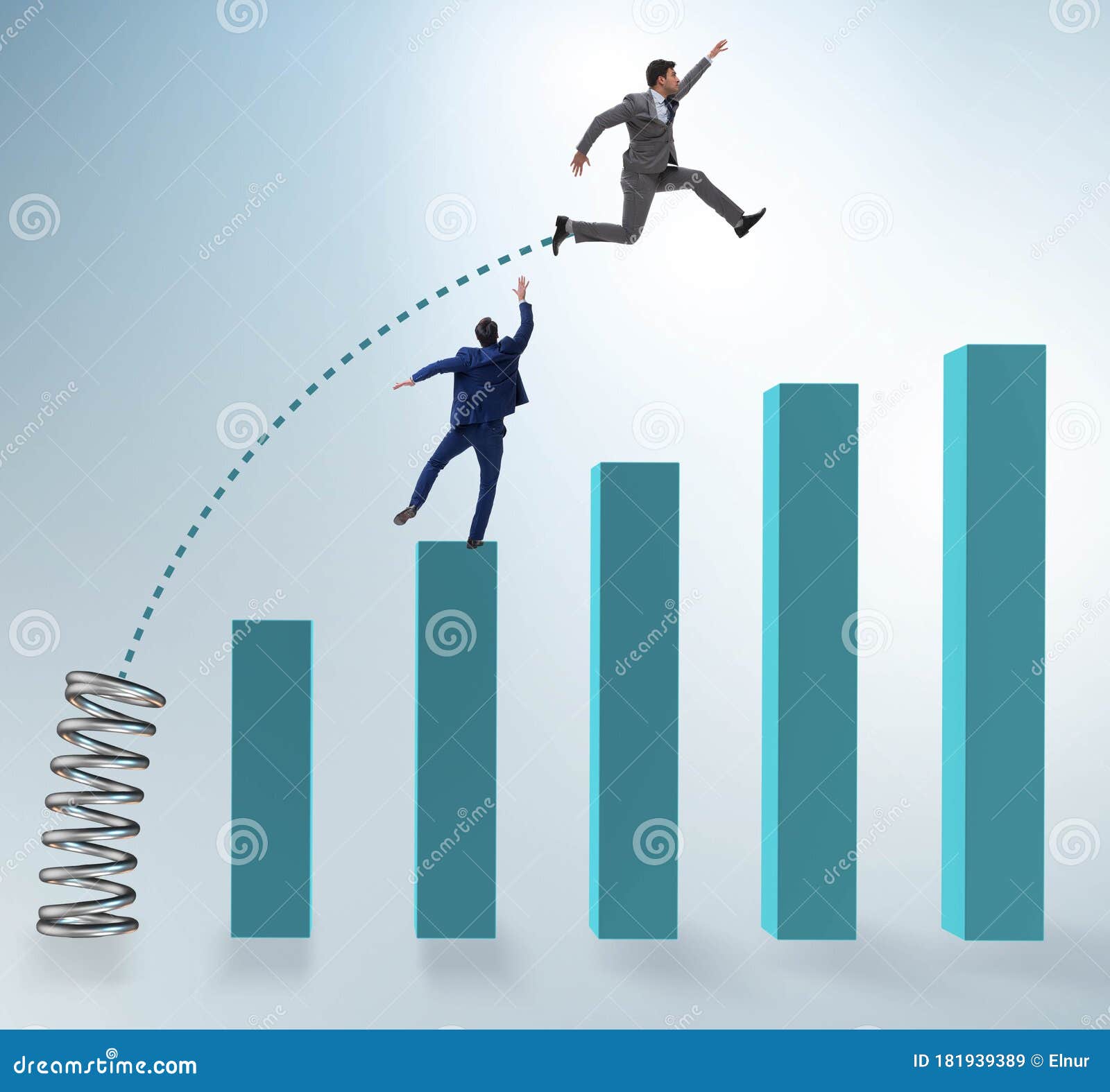 Businessman Outperforming His Competition Jumping Over Stock Image ...