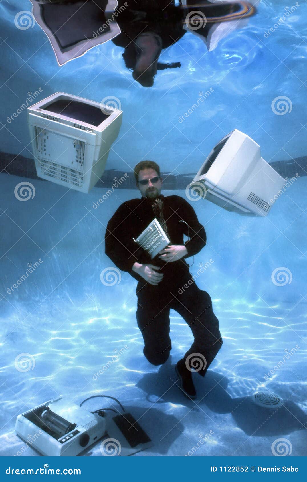 Businessman in Over His Head Part 1 Stock Photo - Image of business ...