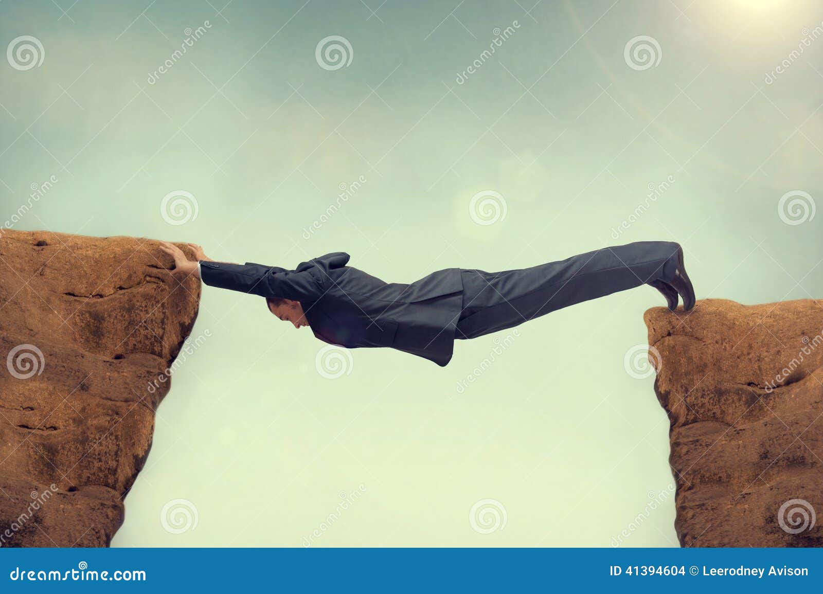 Businessman over stretched stock photo. Image of clinging - 41394604