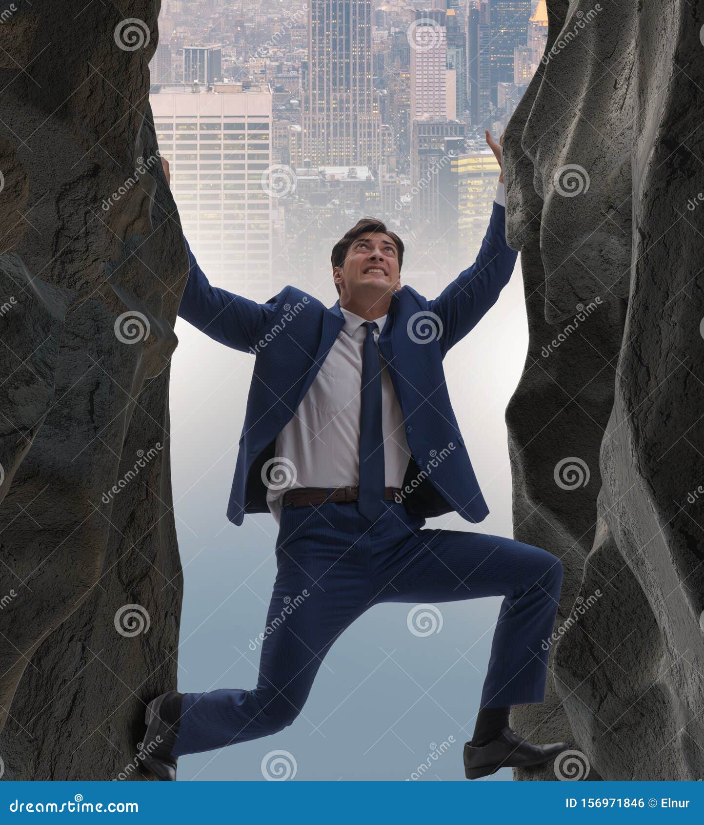 Businessman Overcoming Challenges in Business Concept Stock Photo ...